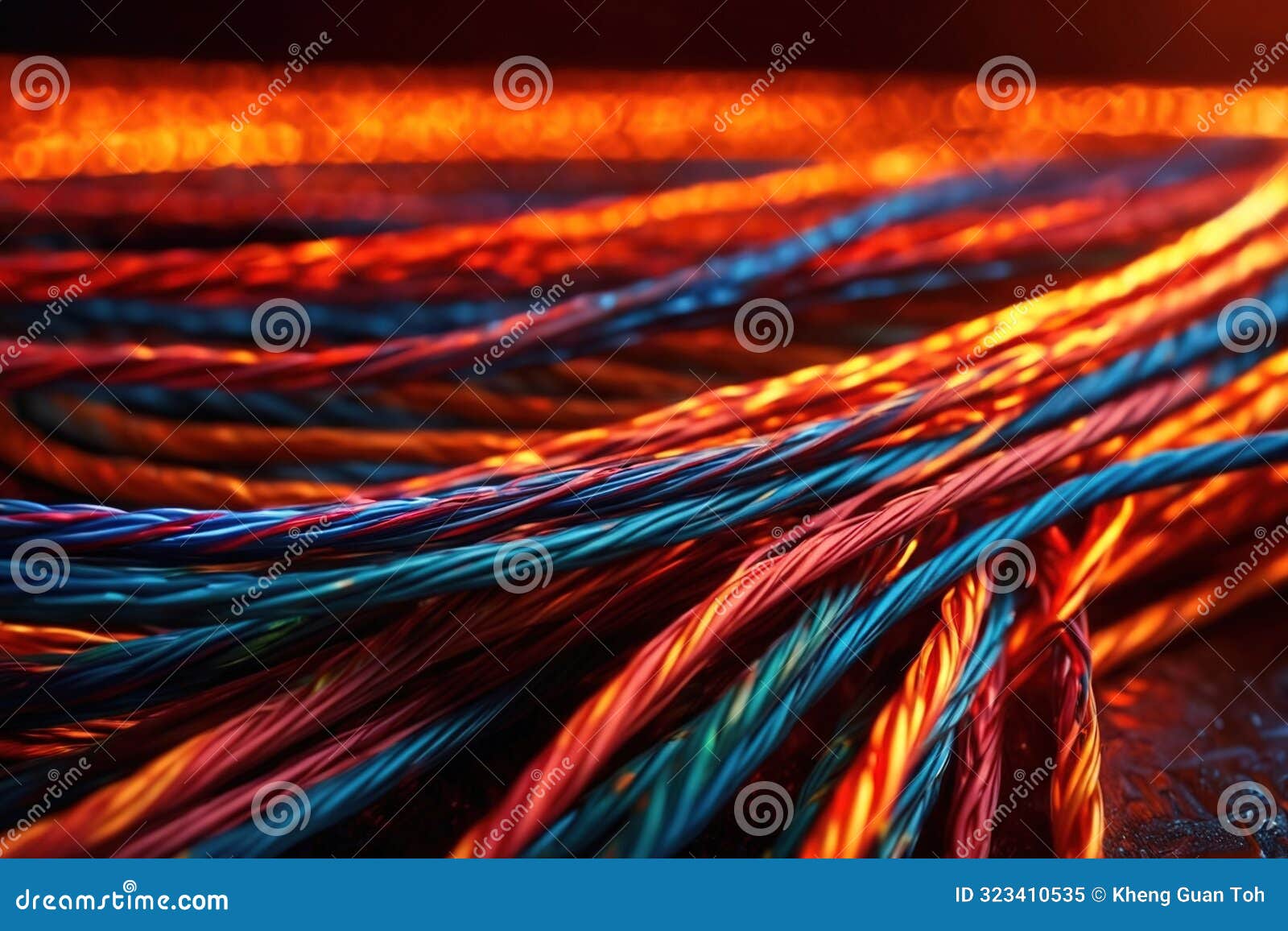 Glowing Colorful Data Communication Cables, ICT Wires for Technology ...