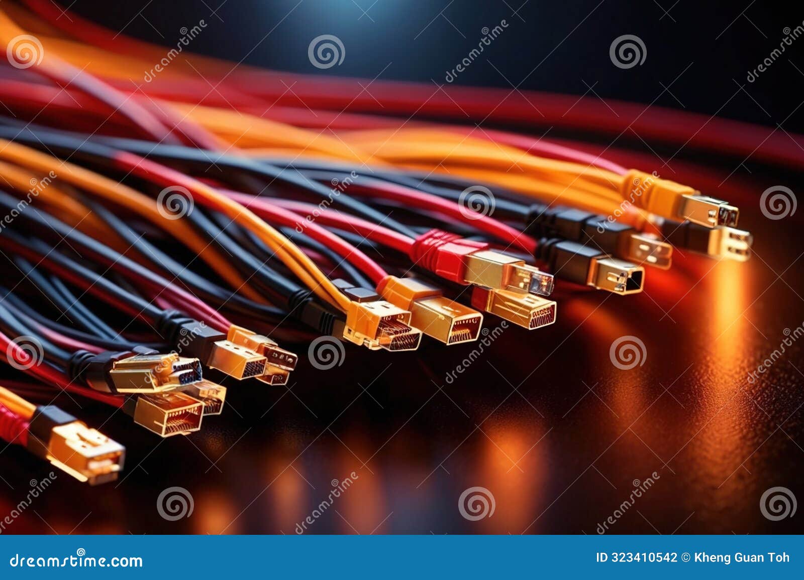 Glowing Colorful Data Communication Cables, ICT Wires for Technology ...