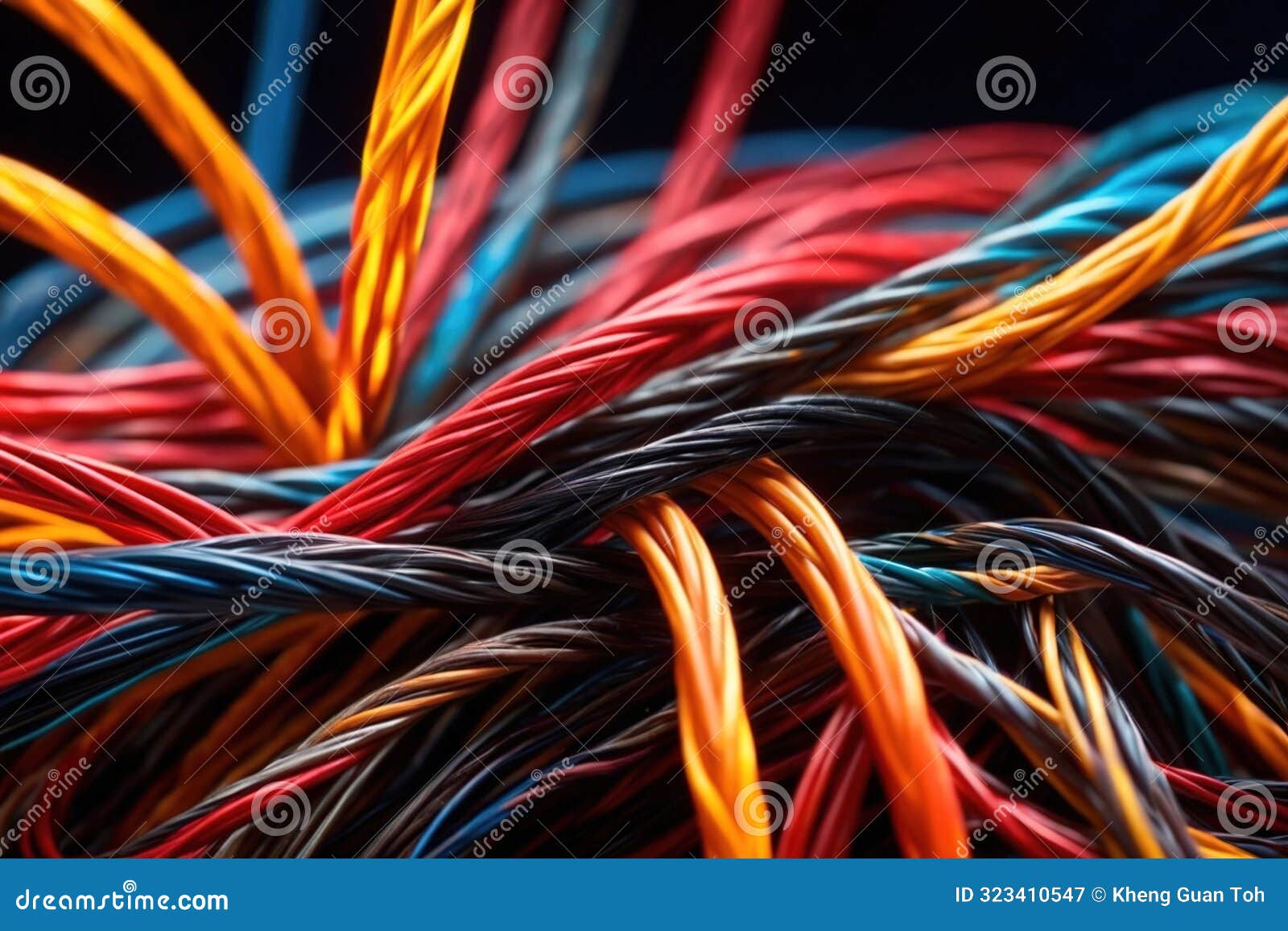 Glowing Colorful Data Communication Cables, ICT Wires for Technology ...