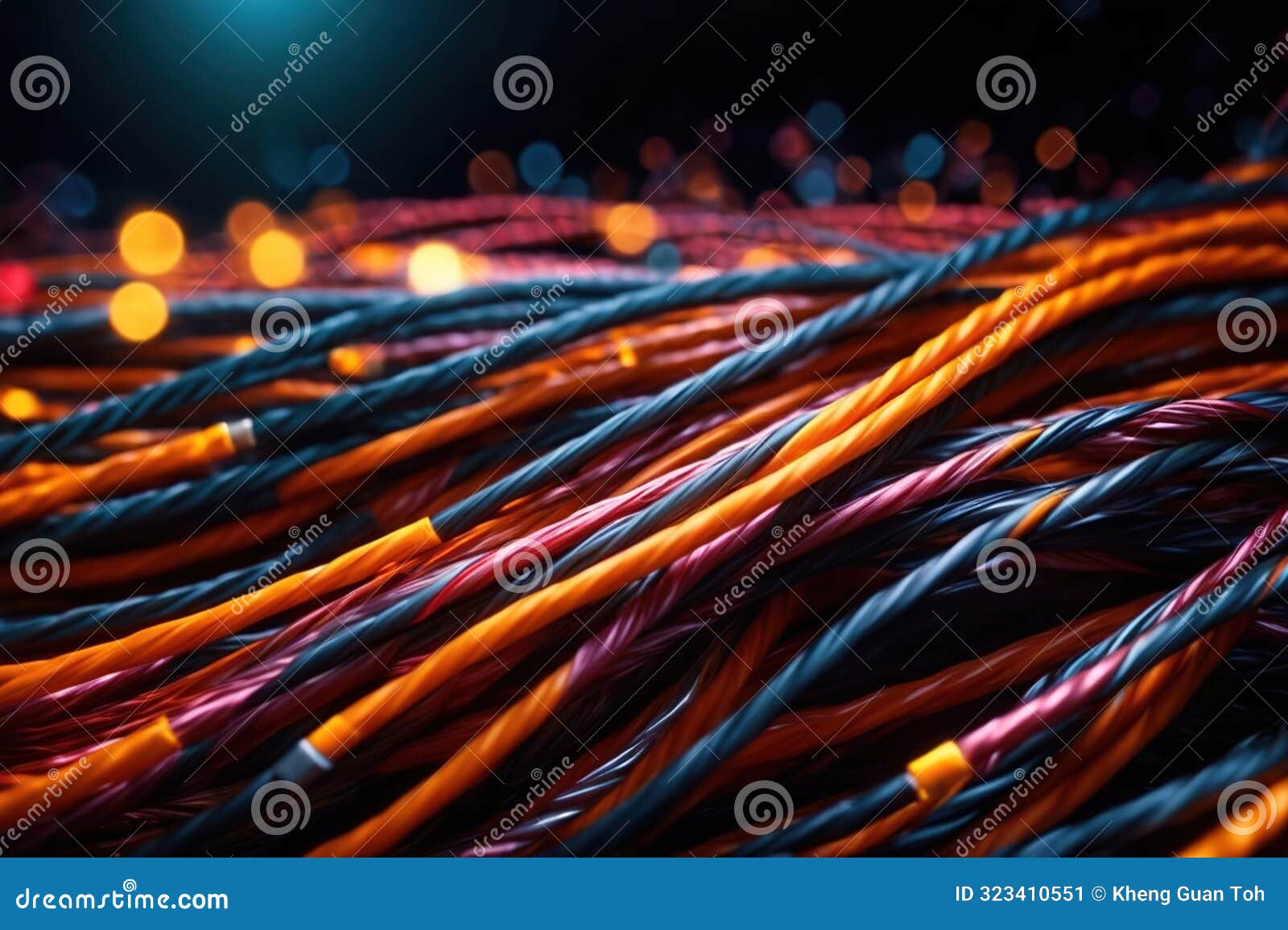 Glowing Colorful Data Communication Cables, ICT Wires for Technology ...
