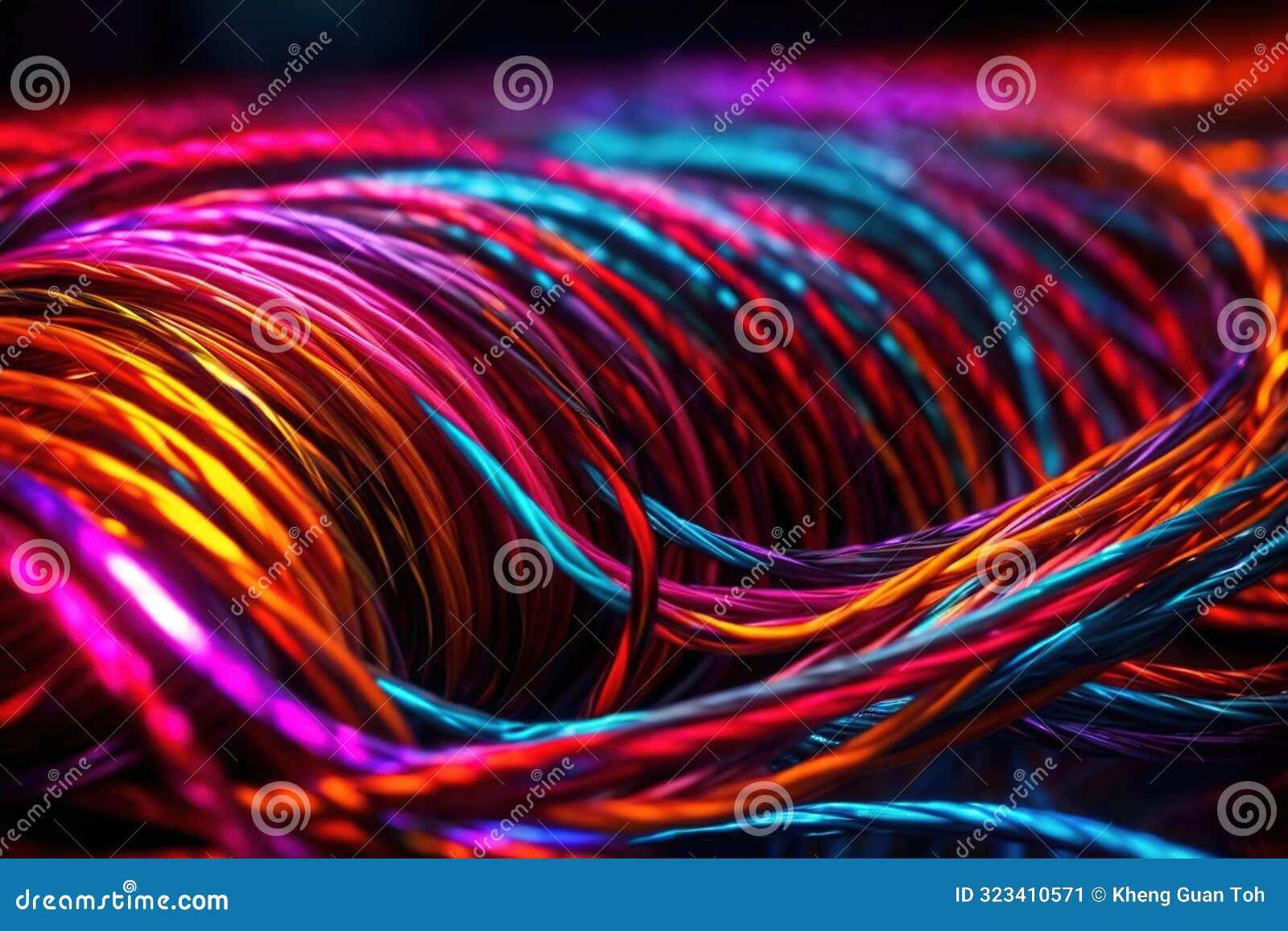 Glowing Colorful Data Communication Cables, ICT Wires for Technology ...
