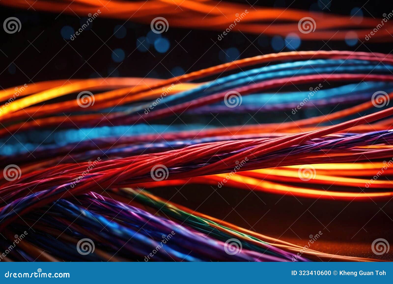 Glowing Colorful Data Communication Cables, ICT Wires for Technology ...