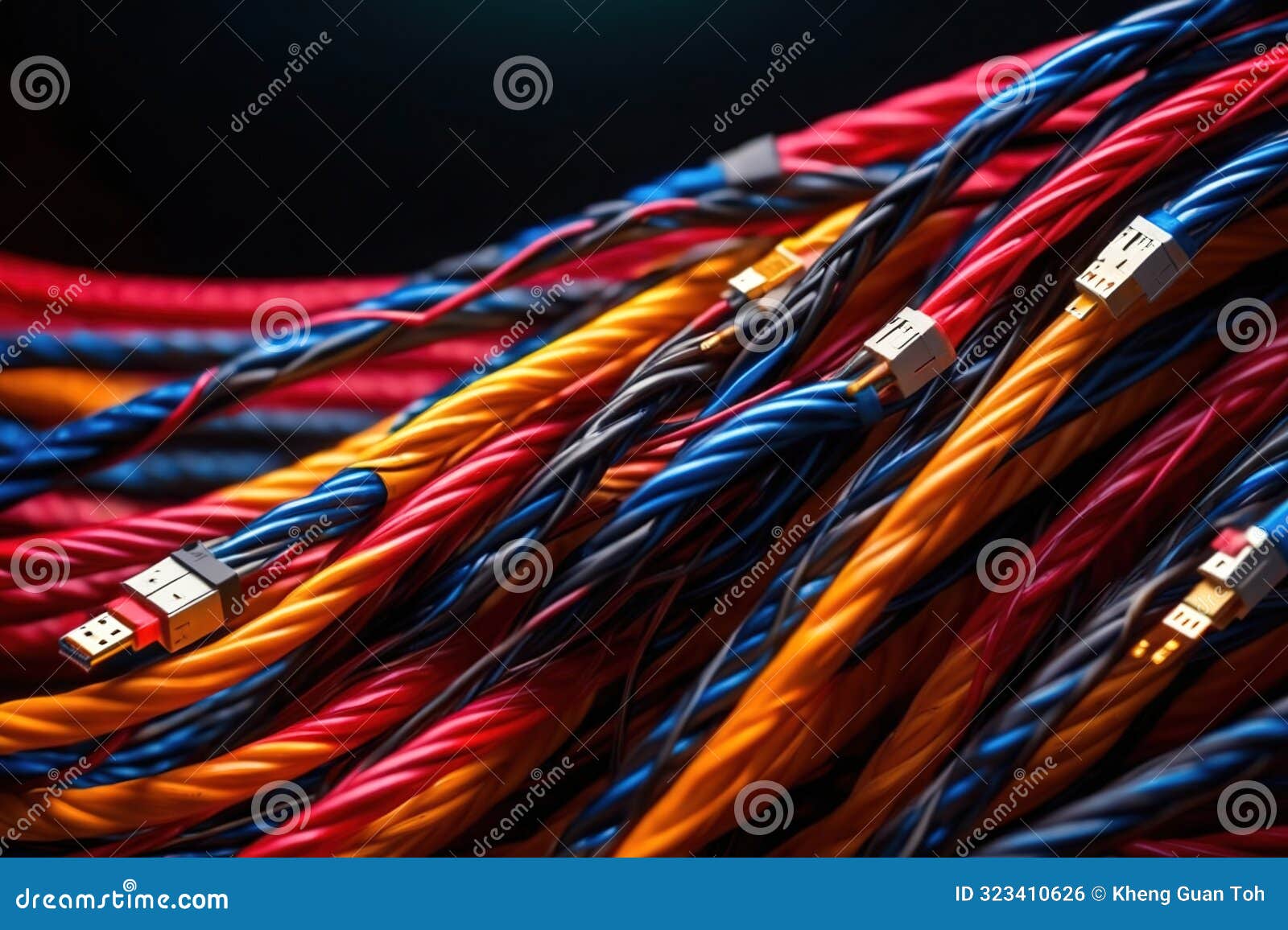 Glowing Colorful Data Communication Cables, ICT Wires for Technology ...