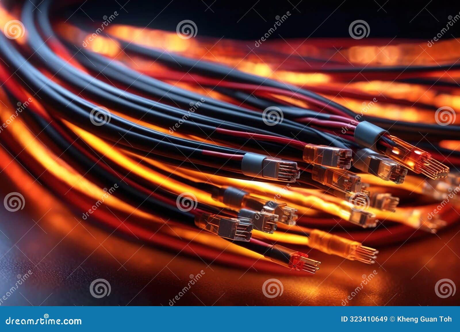 Glowing Colorful Data Communication Cables, ICT Wires for Technology ...