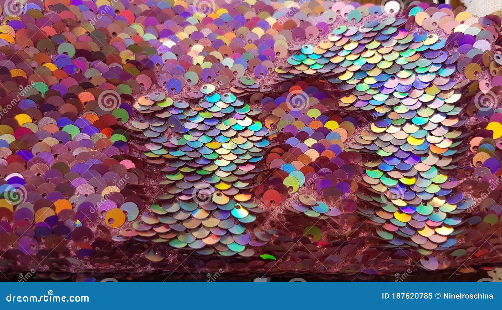 Glowing Colorful Rainbow Sequins Background with Copy Space Stock Image ...