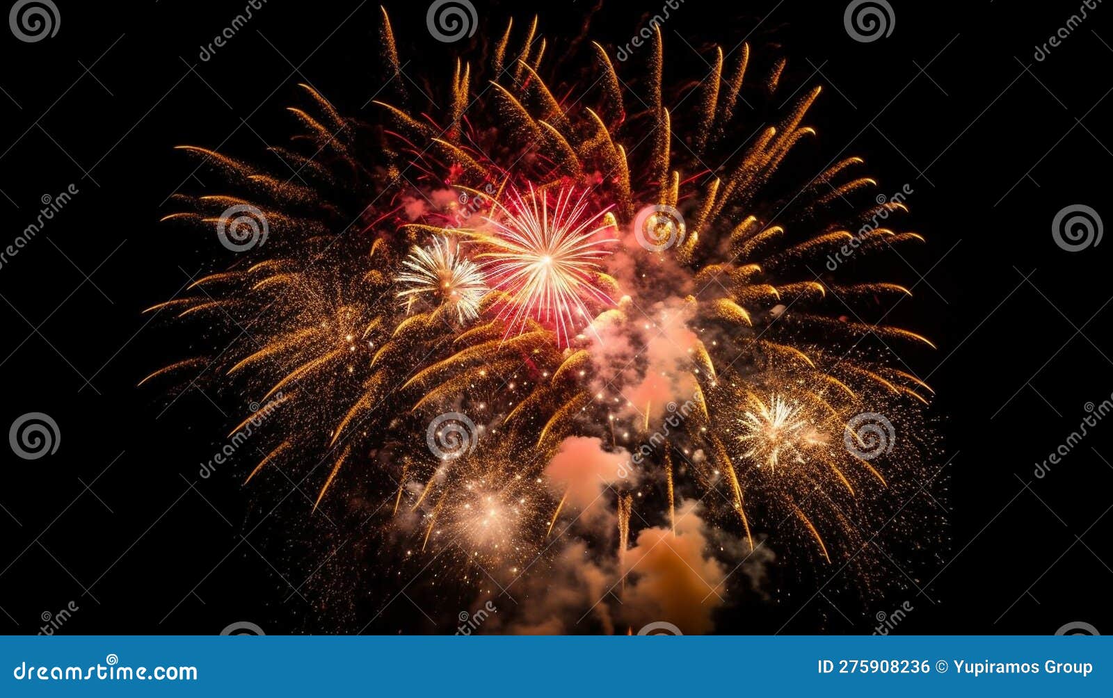 Glowing Colors Ignite Vibrant Firework Celebration Event Generated by ...