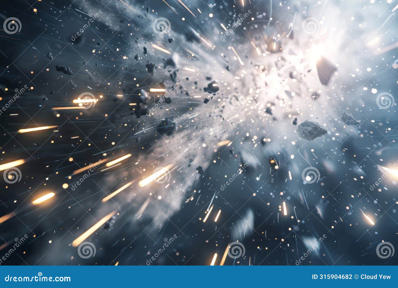 Glowing Comet-like Sparkles Streaking Across a Transparent White ...