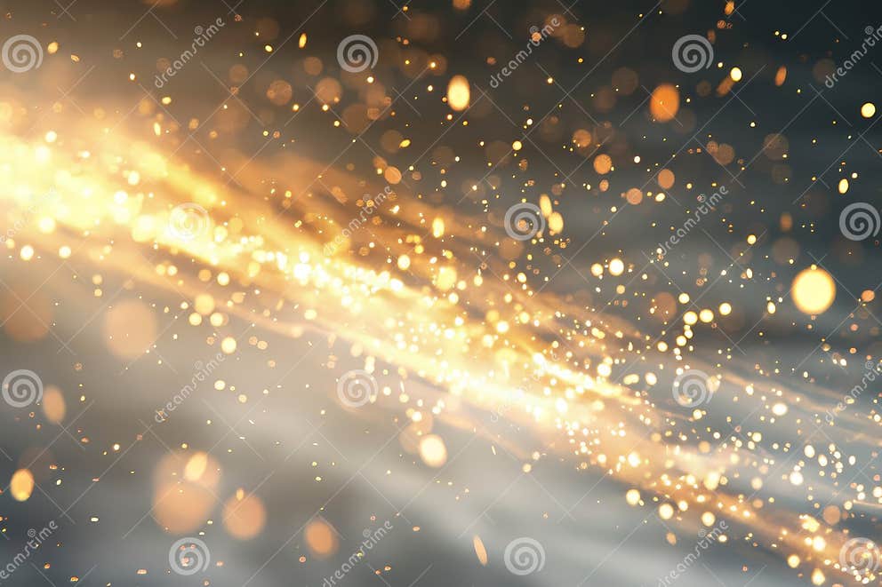 Glowing Comet-like Sparkles Streaking Across a Transparent White ...