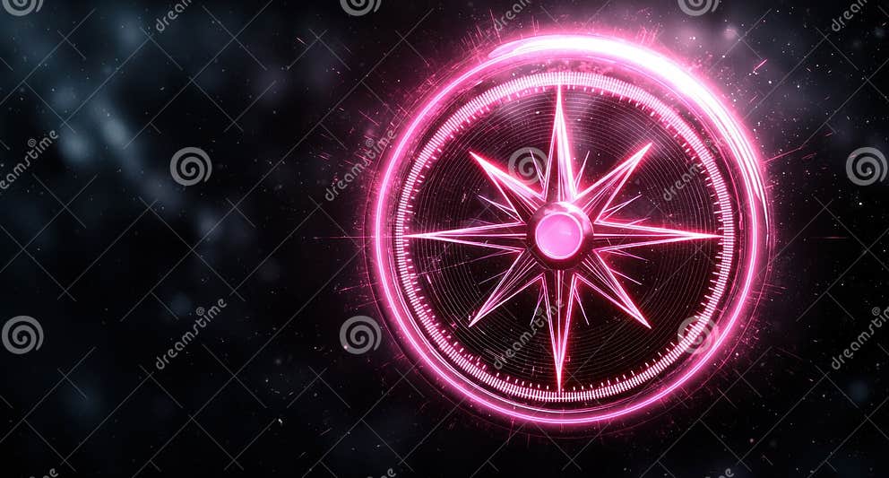 Glowing Compass Rose in Space Stock Illustration - Illustration of ...