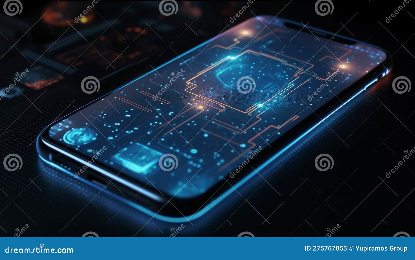 Glowing Computer Chip Izes Modern Technology Innovation Generated by AI ...