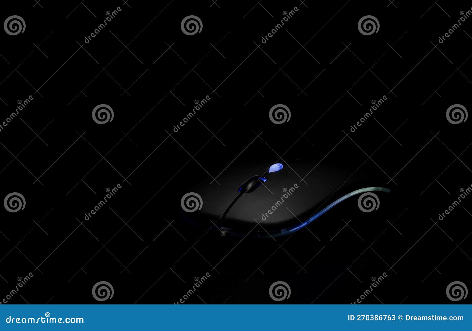 Glowing Computer Mouse in the Dark Stock Image - Image of circle ...
