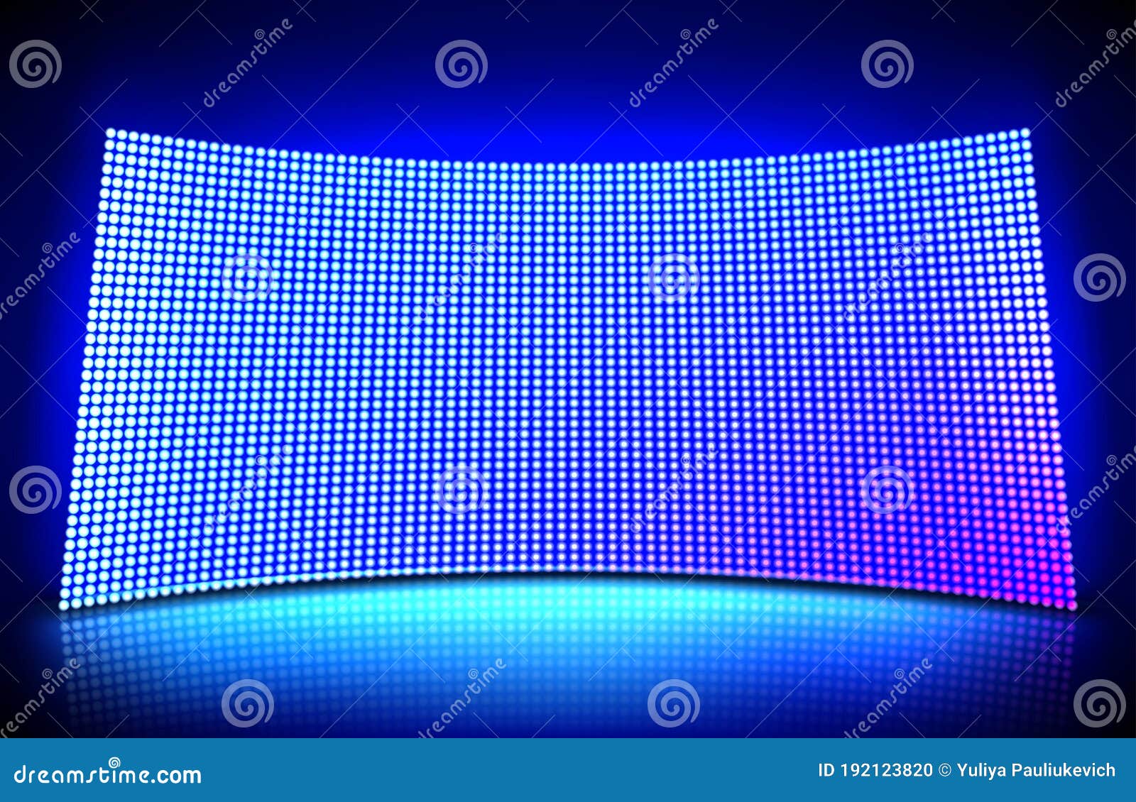 Glowing Concave Led Wall Video Screen Vector Illustration ...