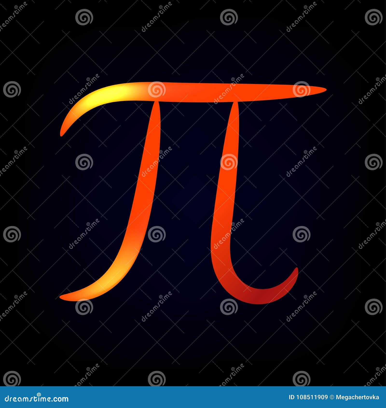 Glowing Contour Stylized Pi Symbol Stock Vector - Illustration of mark ...