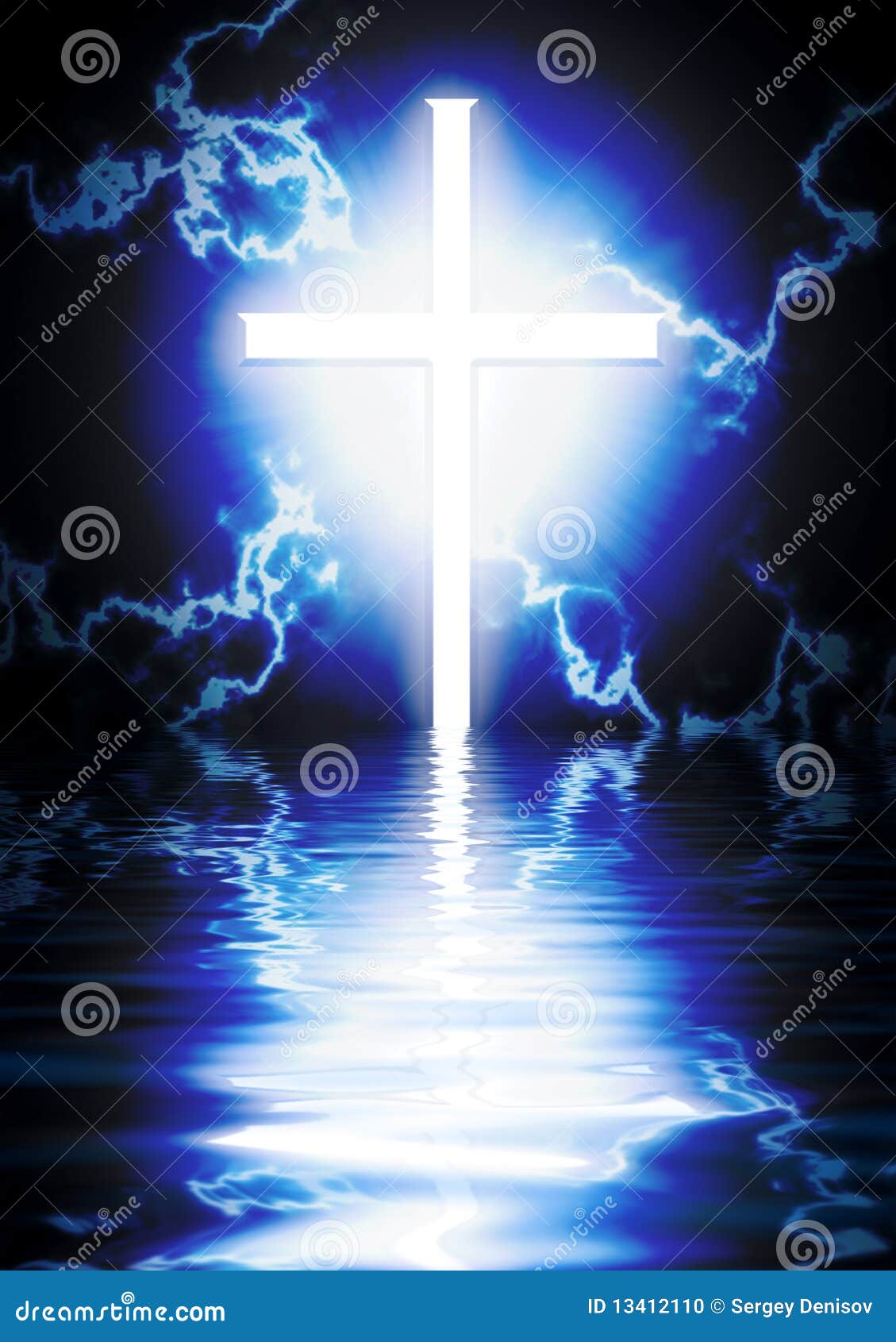 Glowing cross stock illustration. Illustration of almighty - 13412110