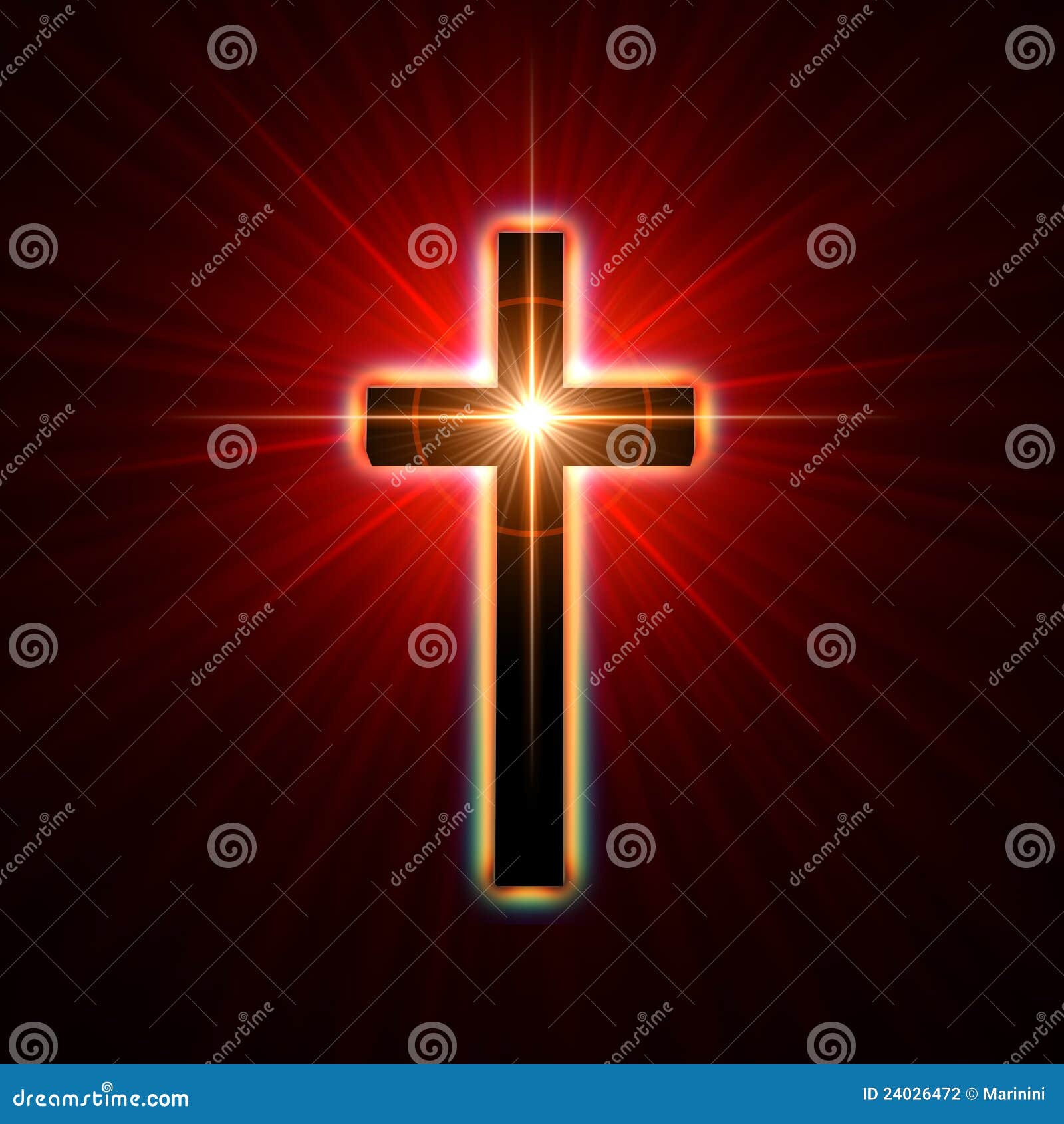 Glowing cross stock illustration. Illustration of heaven - 24026472