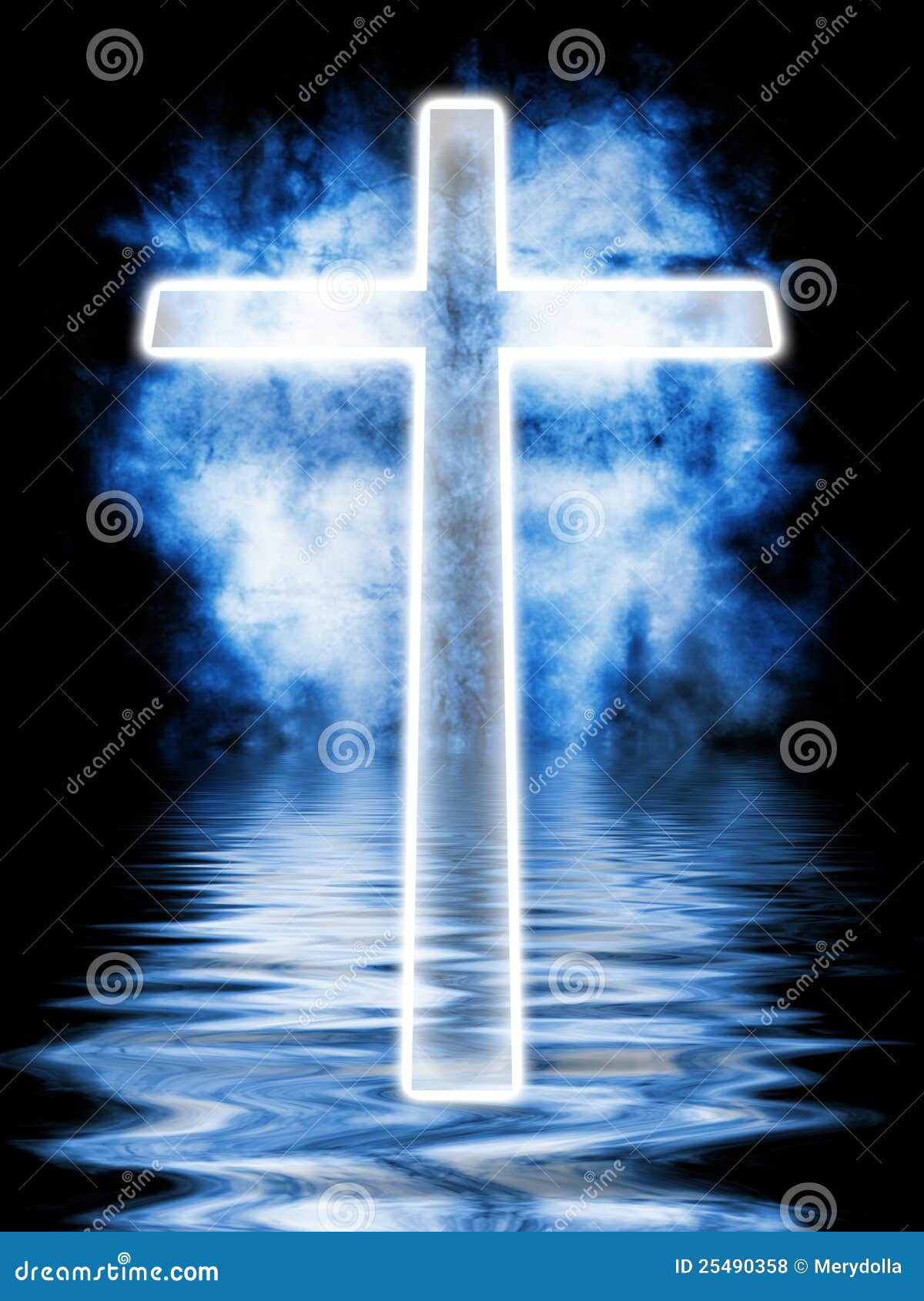Glowing cross stock illustration. Illustration of burst - 25490358