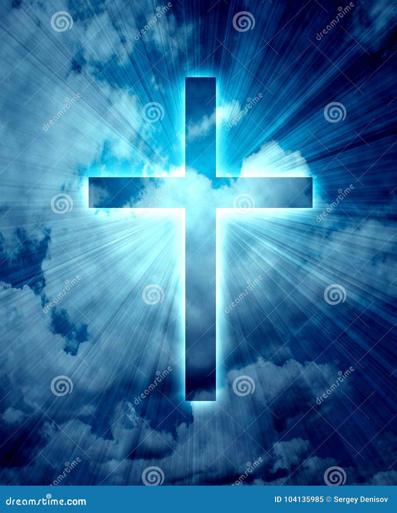Glowing cross stock illustration. Illustration of illumination - 104135985