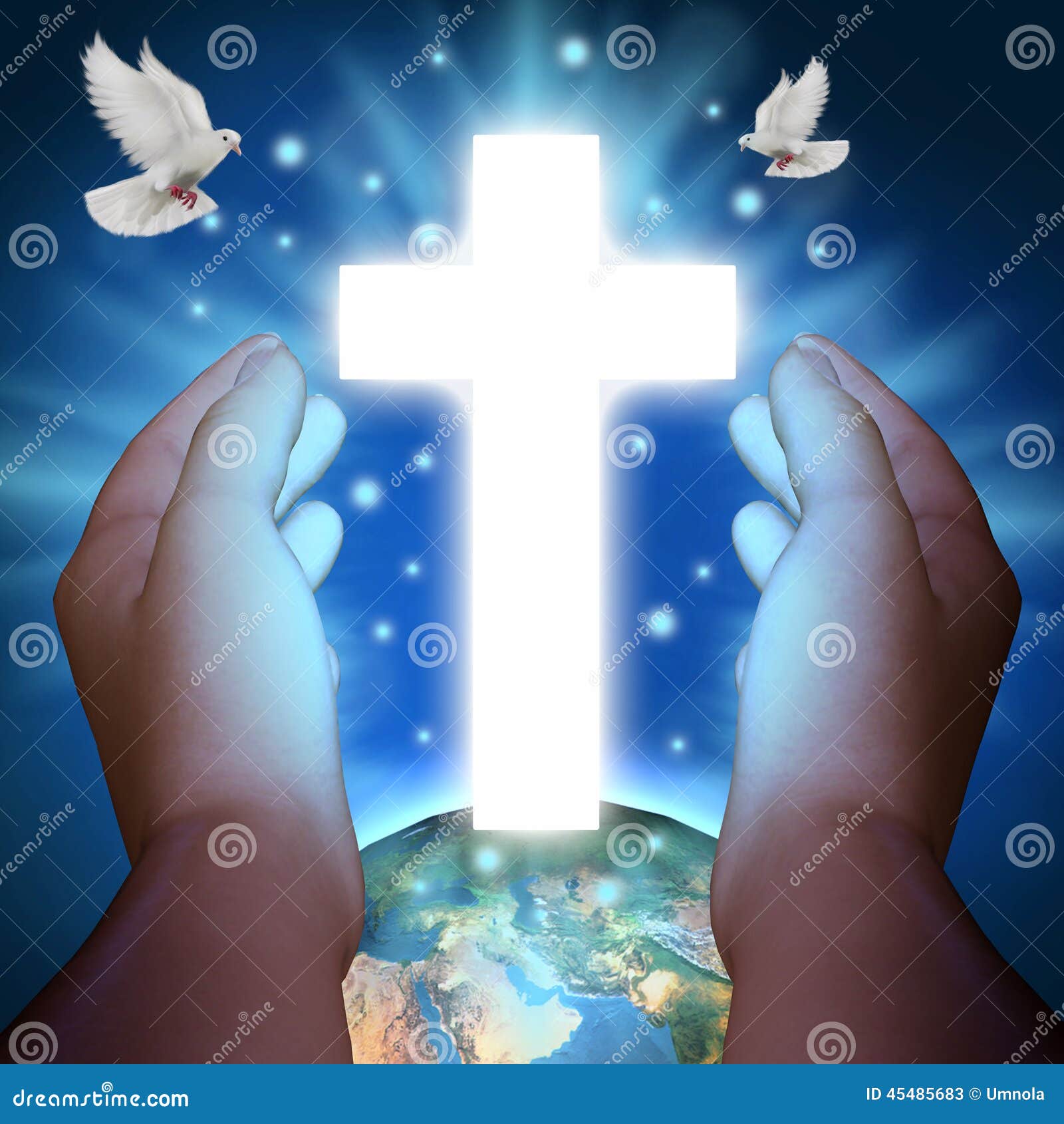 Glowing cross stock illustration. Illustration of glow - 45485683