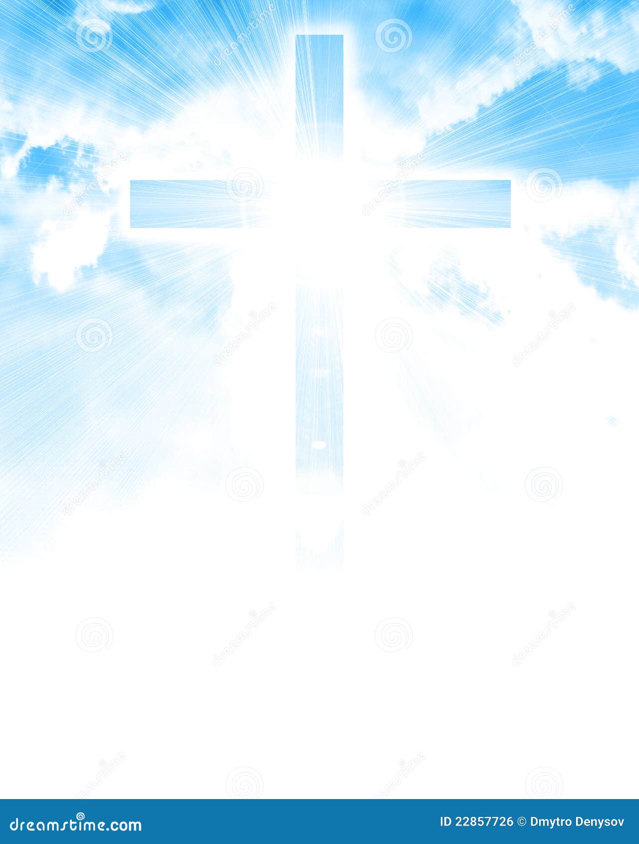 Glowing cross in sky stock illustration. Illustration of christ - 22857726