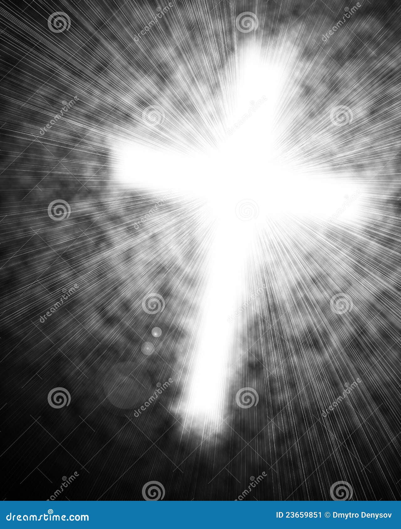 Glowing cross in sky stock illustration. Illustration of pray - 23659851