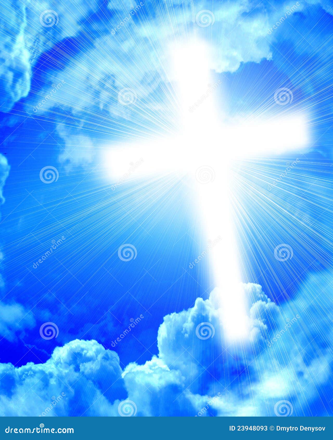 Glowing cross in sky stock image. Image of cross, belief - 23948093