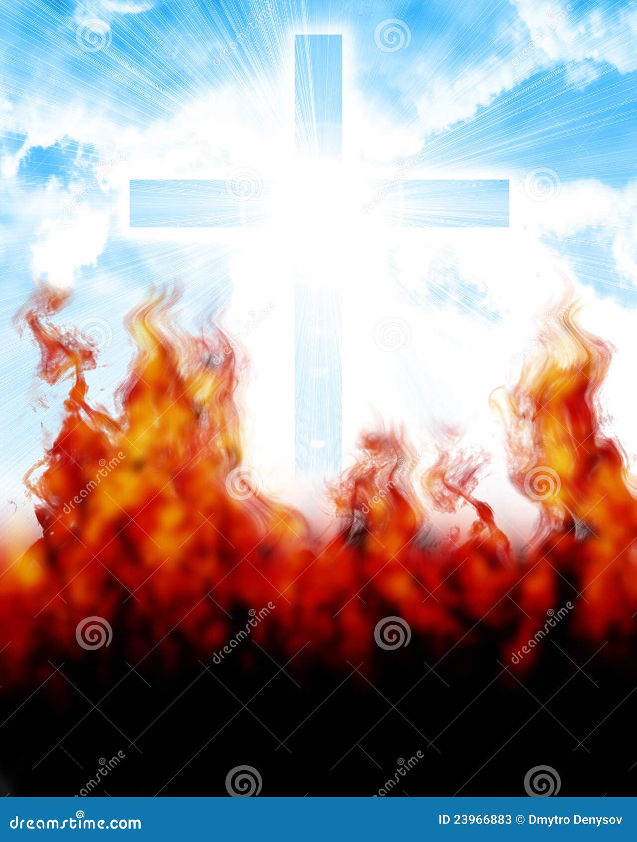 Glowing cross in sky stock image. Image of illuminated - 23966883