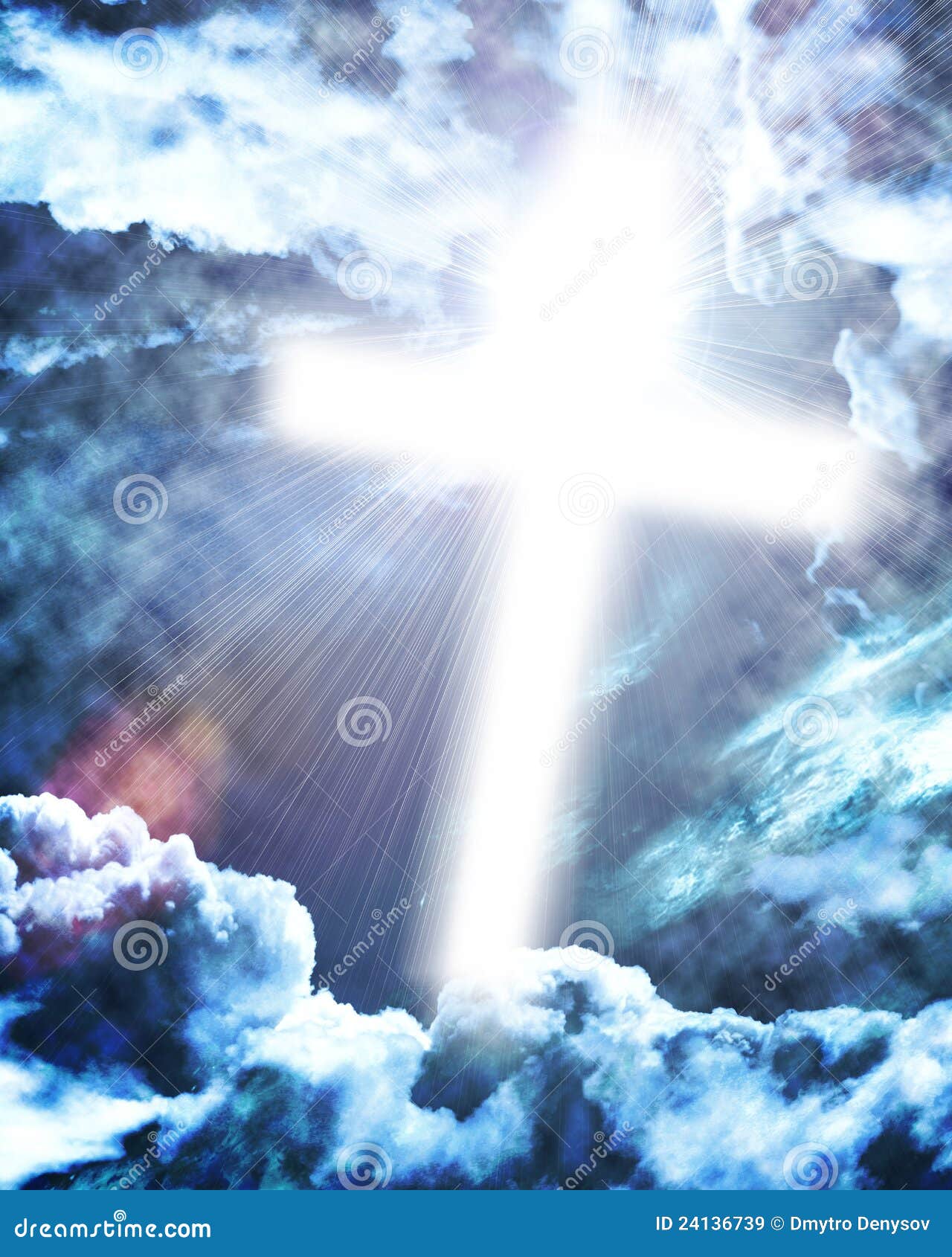 Cross in sky stock image. Image of almighty, illumination - 24136739