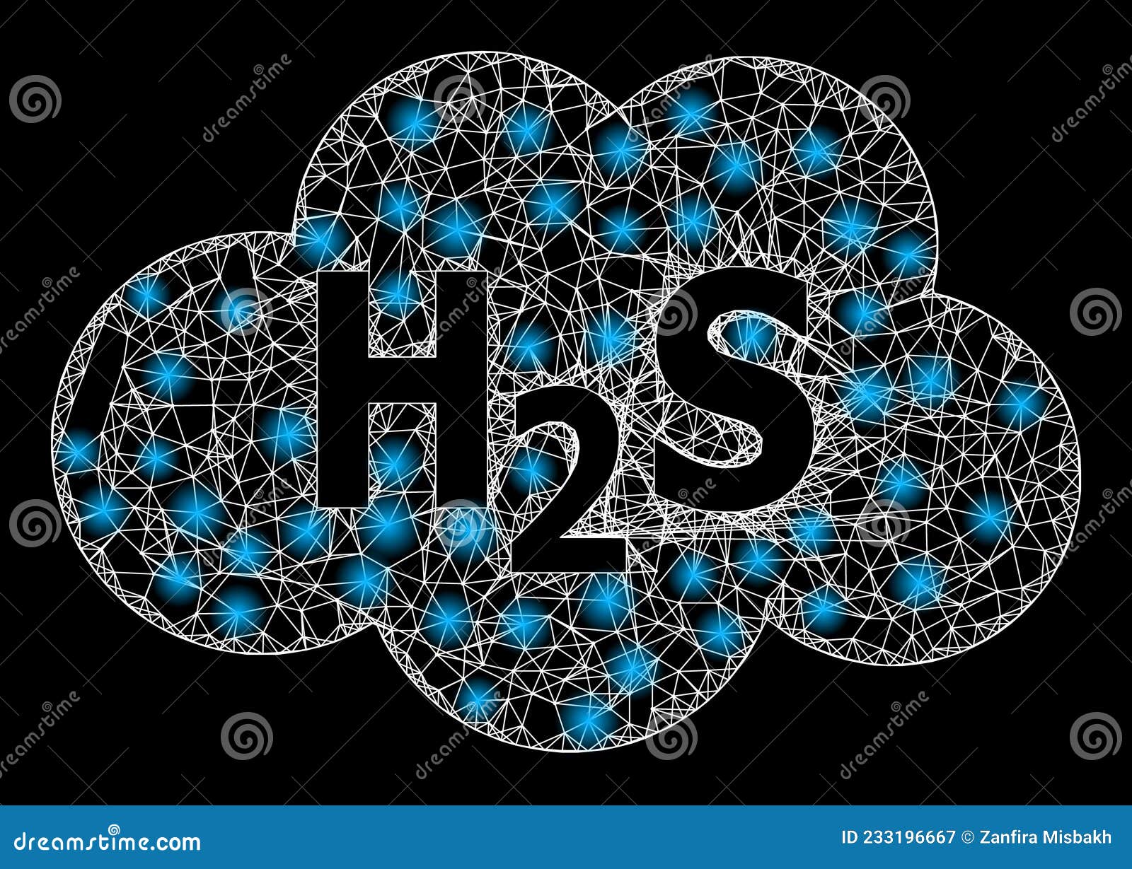 Flare Network Mesh Hydrogen Sulfide Cloud with Light Spots Stock Vector ...