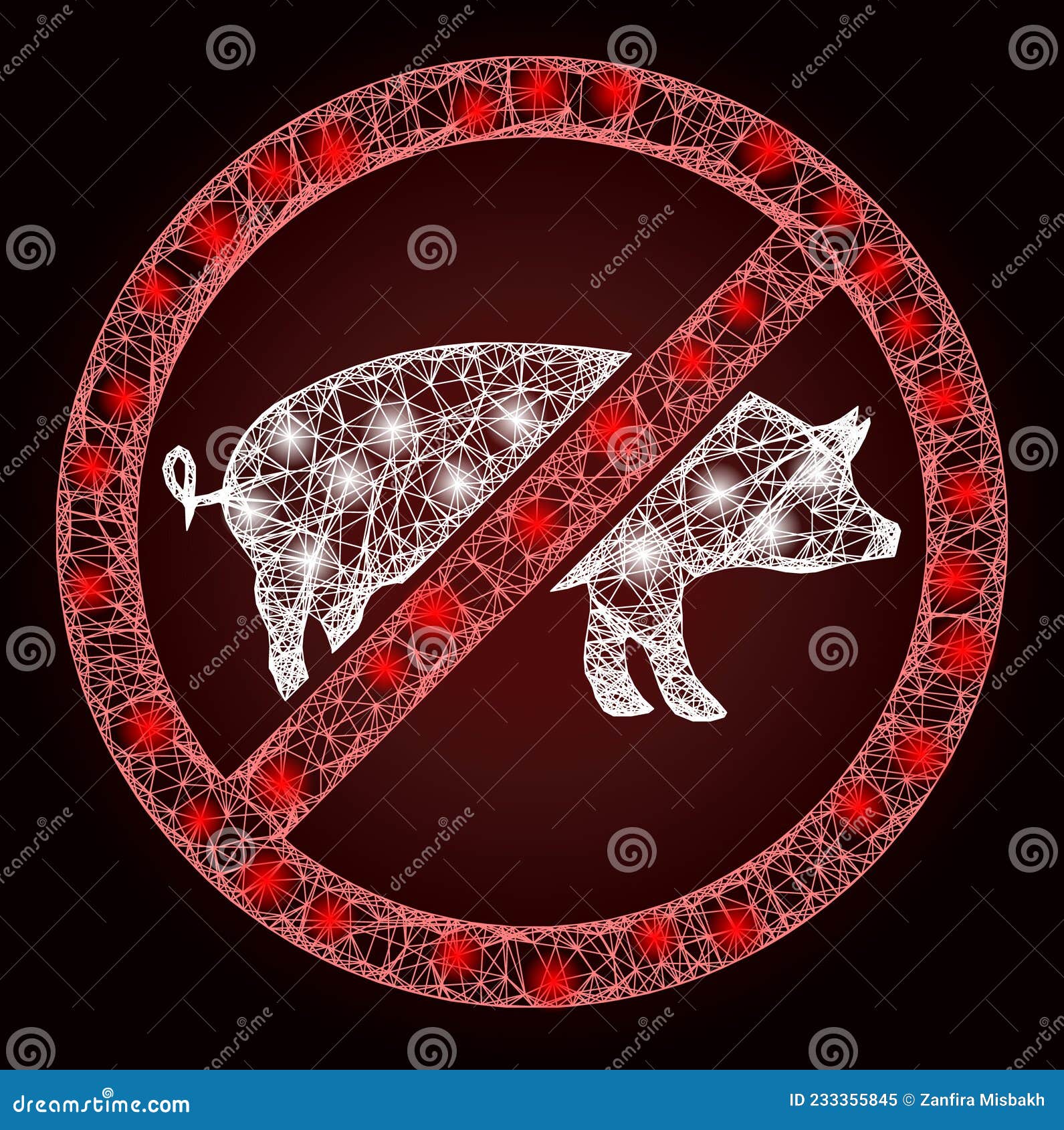 Bright Hatched Mesh No Pig with Lightspots Stock Vector - Illustration ...