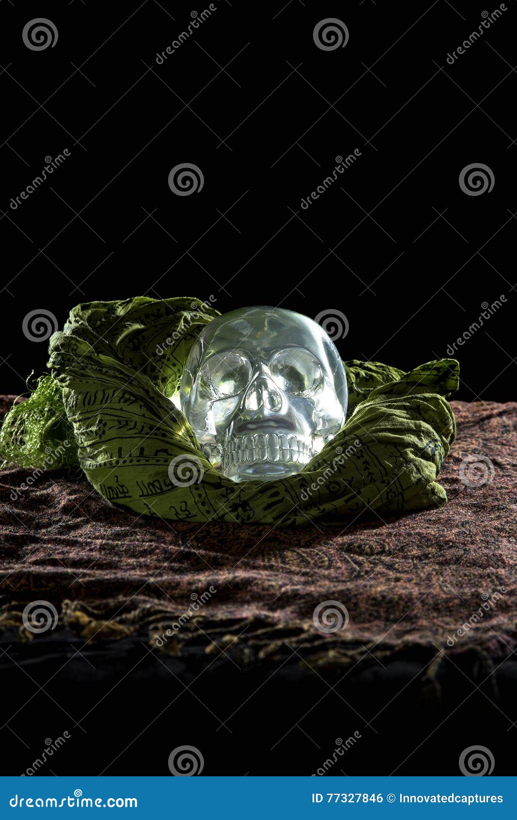 Glowing Crystal Skull stock photo. Image of mythical - 77327846