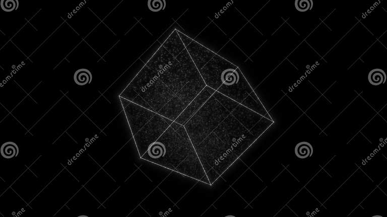 Glowing Cube HUD Element. Container with Particles Stock Illustration ...