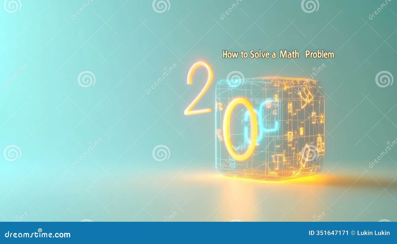 Glowing Cube With Math Formulas, Problem-solving Concept Royalty-Free ...