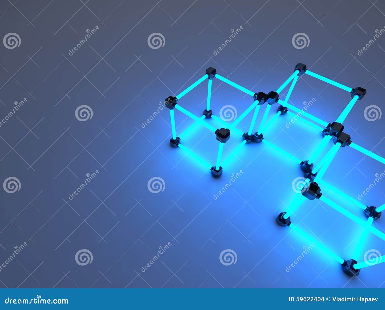 Glowing Cubes of Fluorescent Tubes. Abstract Stock Illustration ...