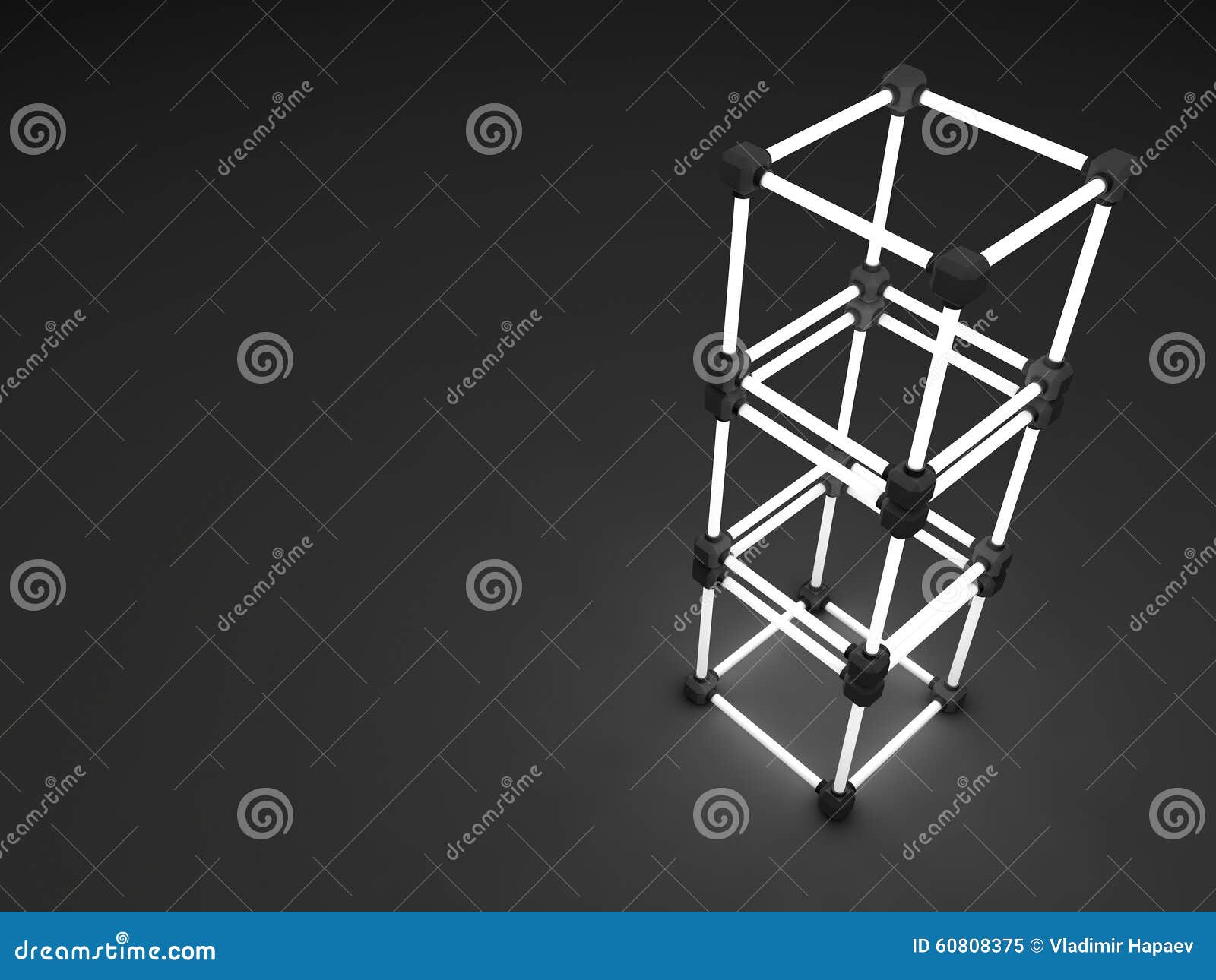 Glowing Cubes of Fluorescent Tubes. Abstract Composition of Geometric ...
