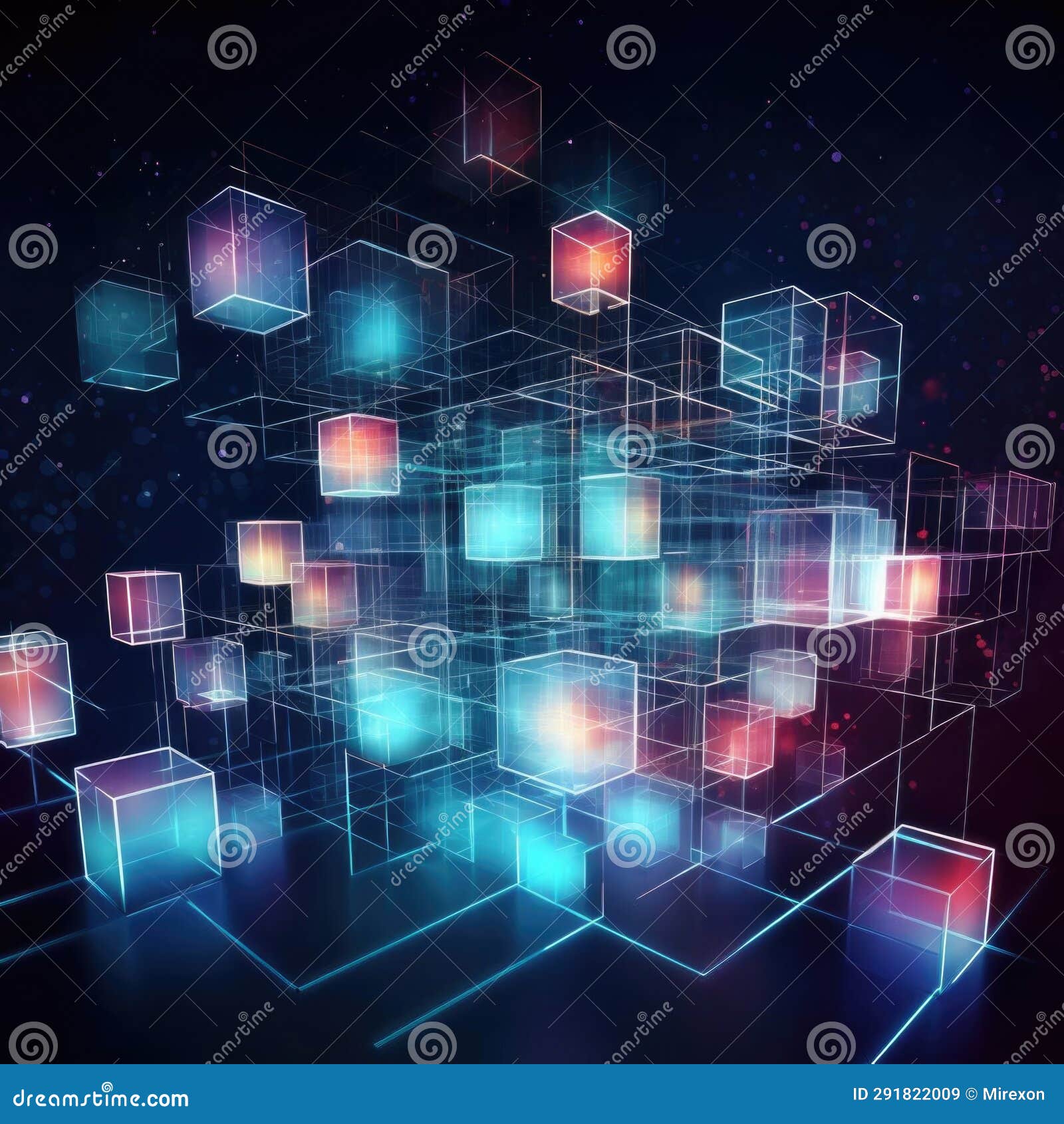 Glowing Cubes. Innovation and Creativity Concept Stock Illustration ...