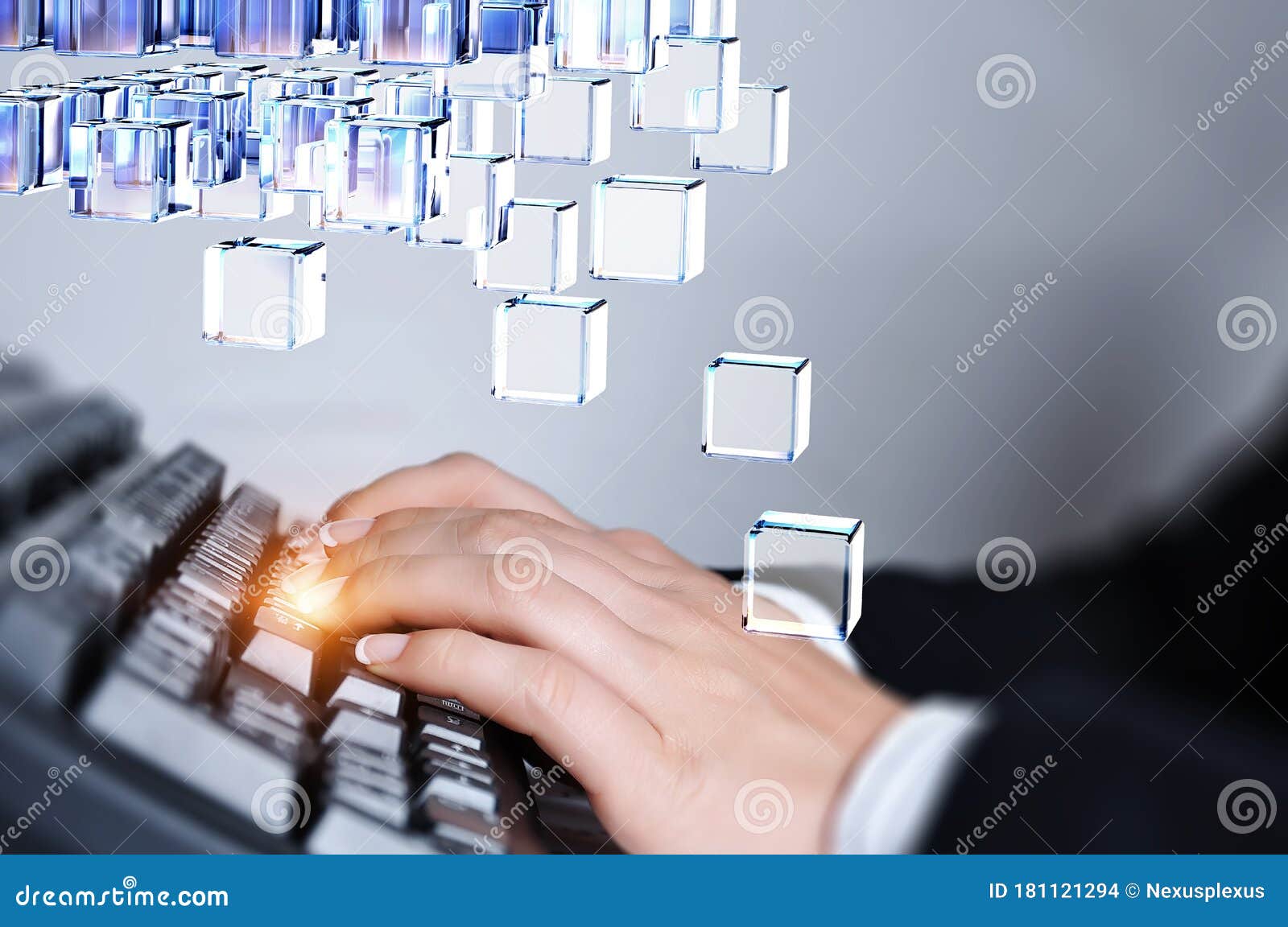 Glowing Cubes. Innovation and Creativity Concept Stock Photo - Image of ...
