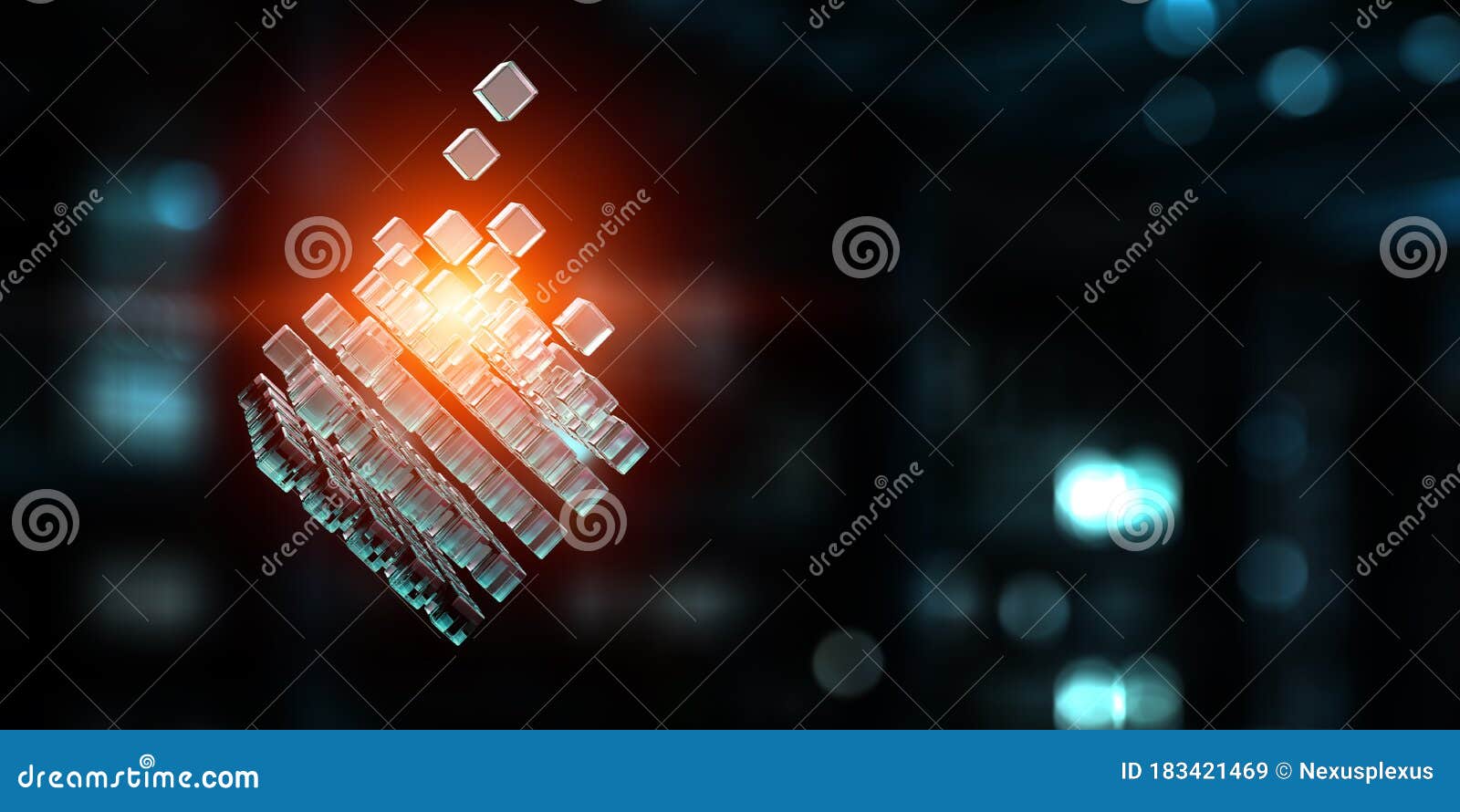 Glowing Cubes. Innovation and Creativity Concept Stock Image - Image of ...