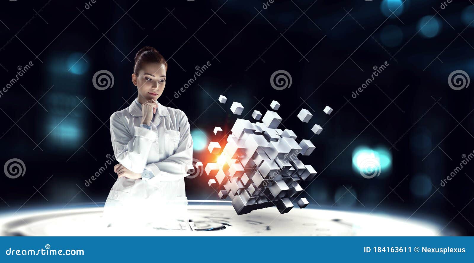 Glowing Cubes. Innovation and Creativity Concept Stock Image - Image of ...