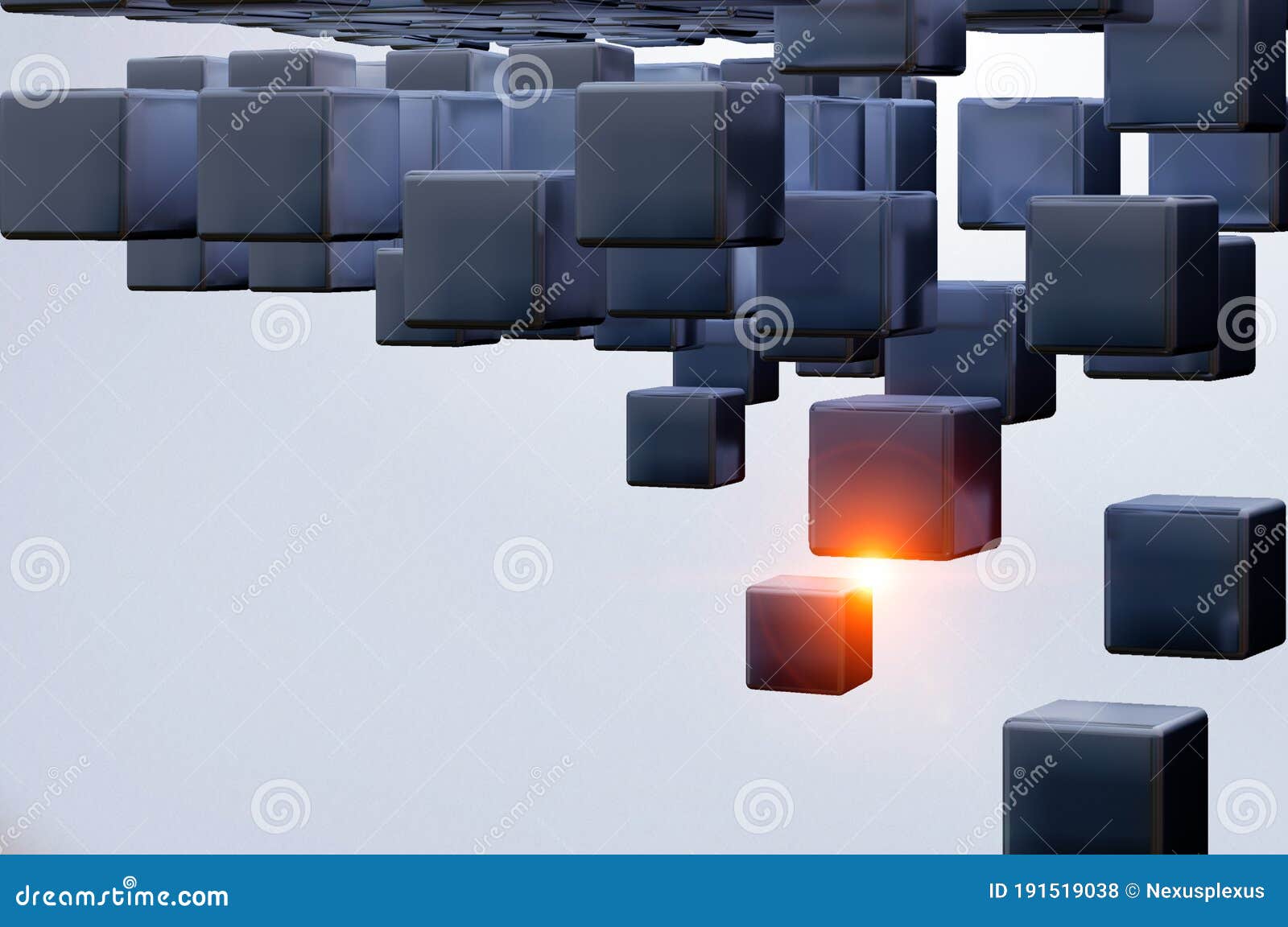 Glowing Cubes. Innovation and Creativity Concept Stock Illustration ...