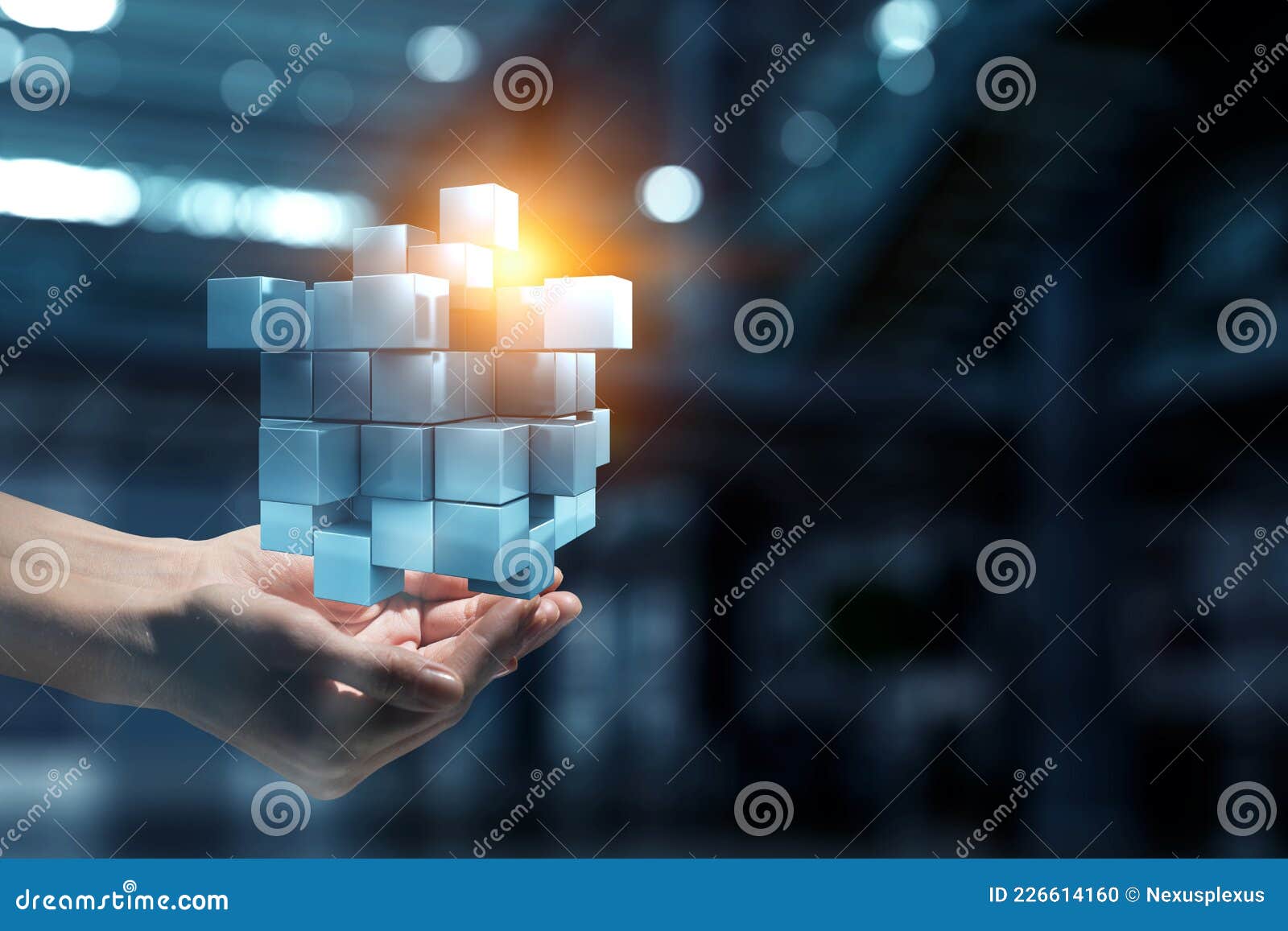 Glowing Cubes. Innovation and Creativity Concept Stock Photo - Image of ...