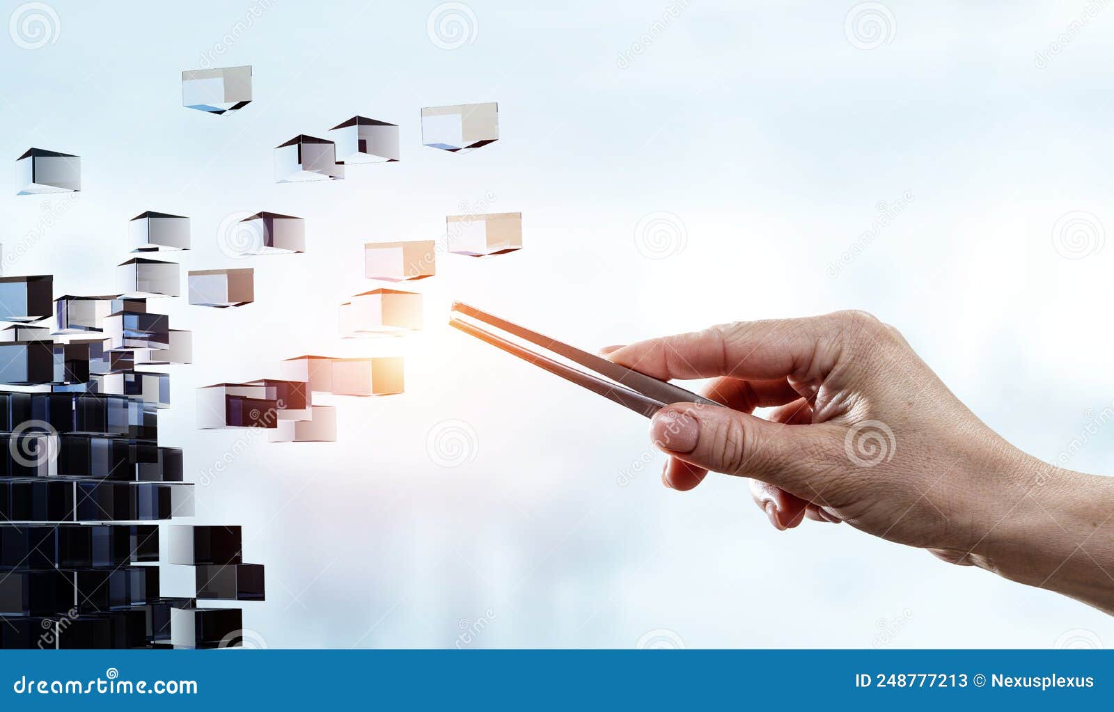 Glowing Cubes. Innovation and Creativity Concept Stock Image - Image of ...