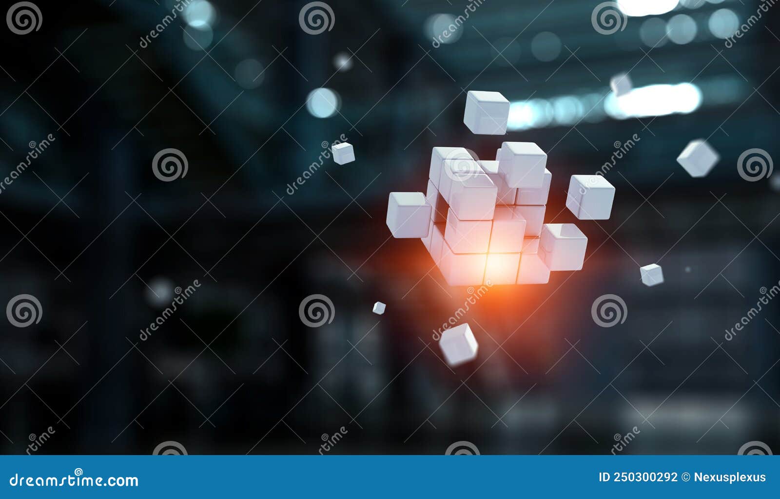 Glowing Cubes. Innovation and Creativity Concept Stock Illustration ...