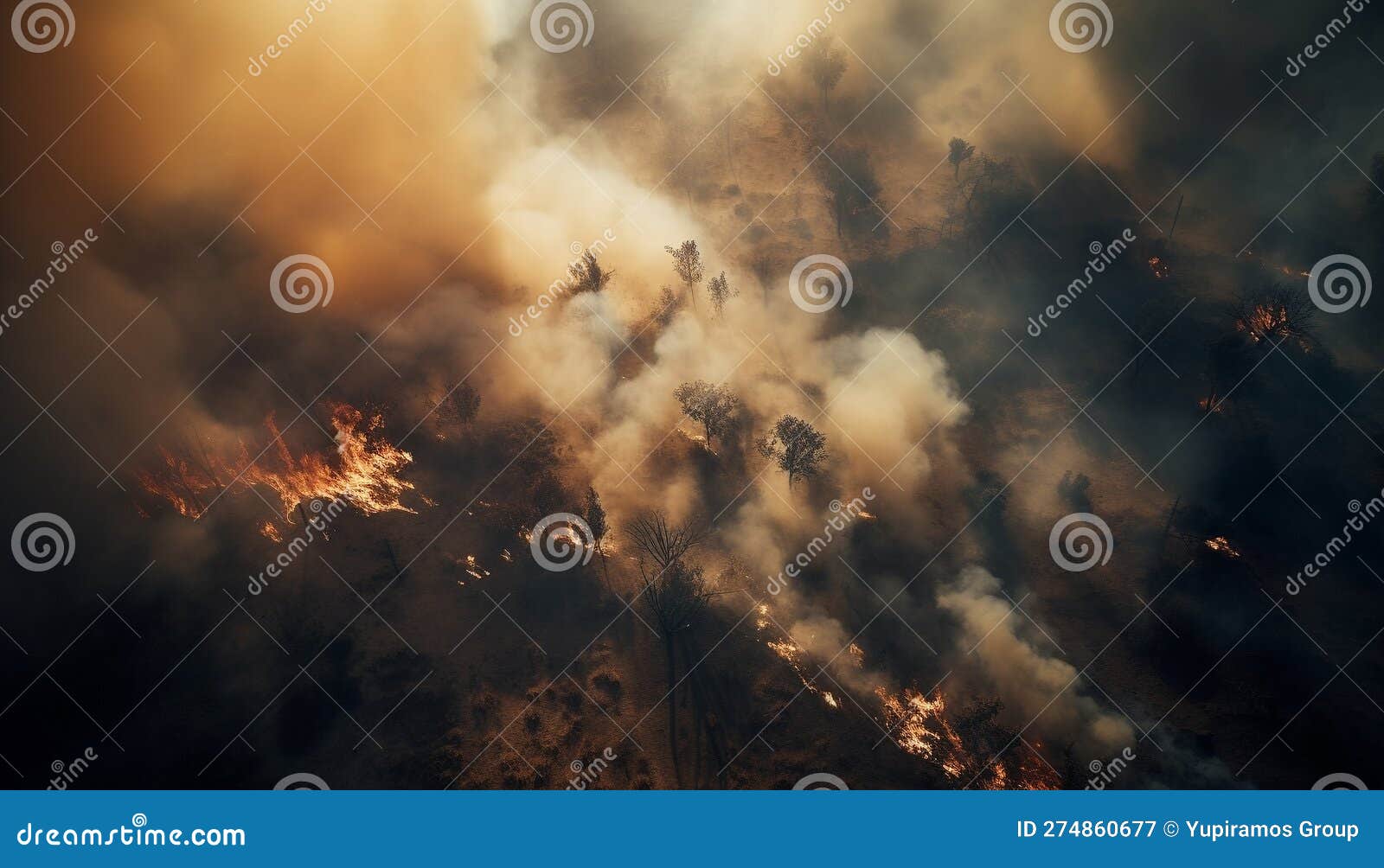 Glowing Cumulus Cloud on Fire at Dusk Generative AI Stock Illustration ...