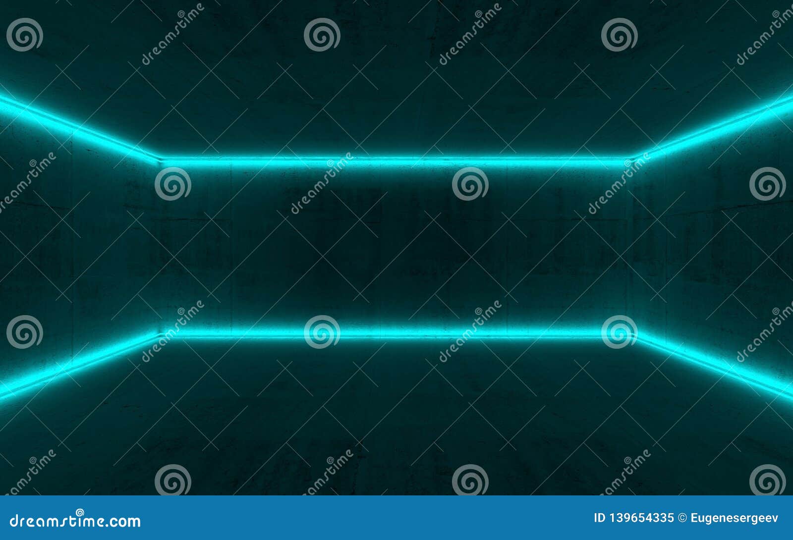 Glowing Cyan Neon Light Lines, 3d Stock Illustration - Illustration of ...