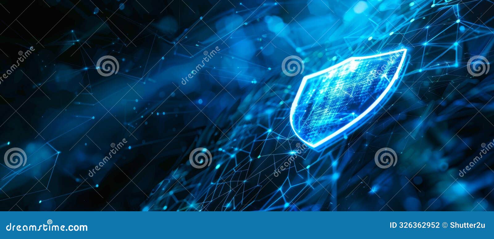 Glowing Cyber Security Shield Blue Abstract Digital Hacking Safeguard ...