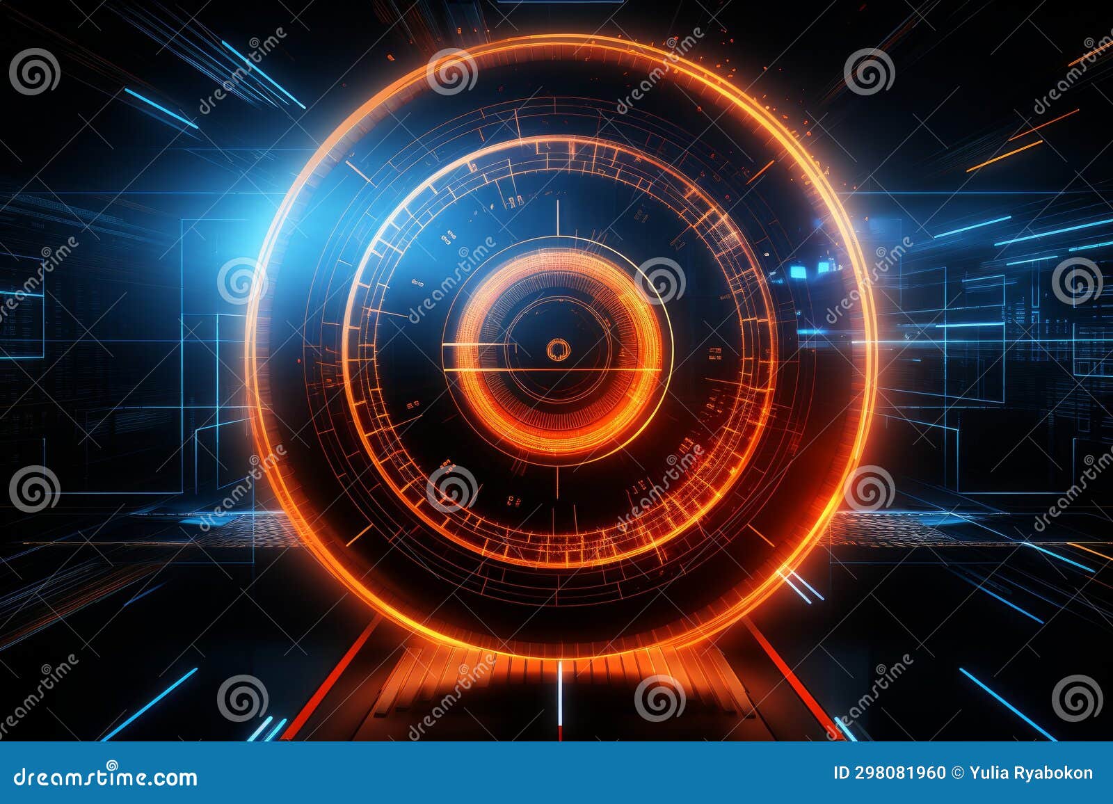 Glowing Cyber Target Circle. Generate Ai Stock Photo - Image of ...