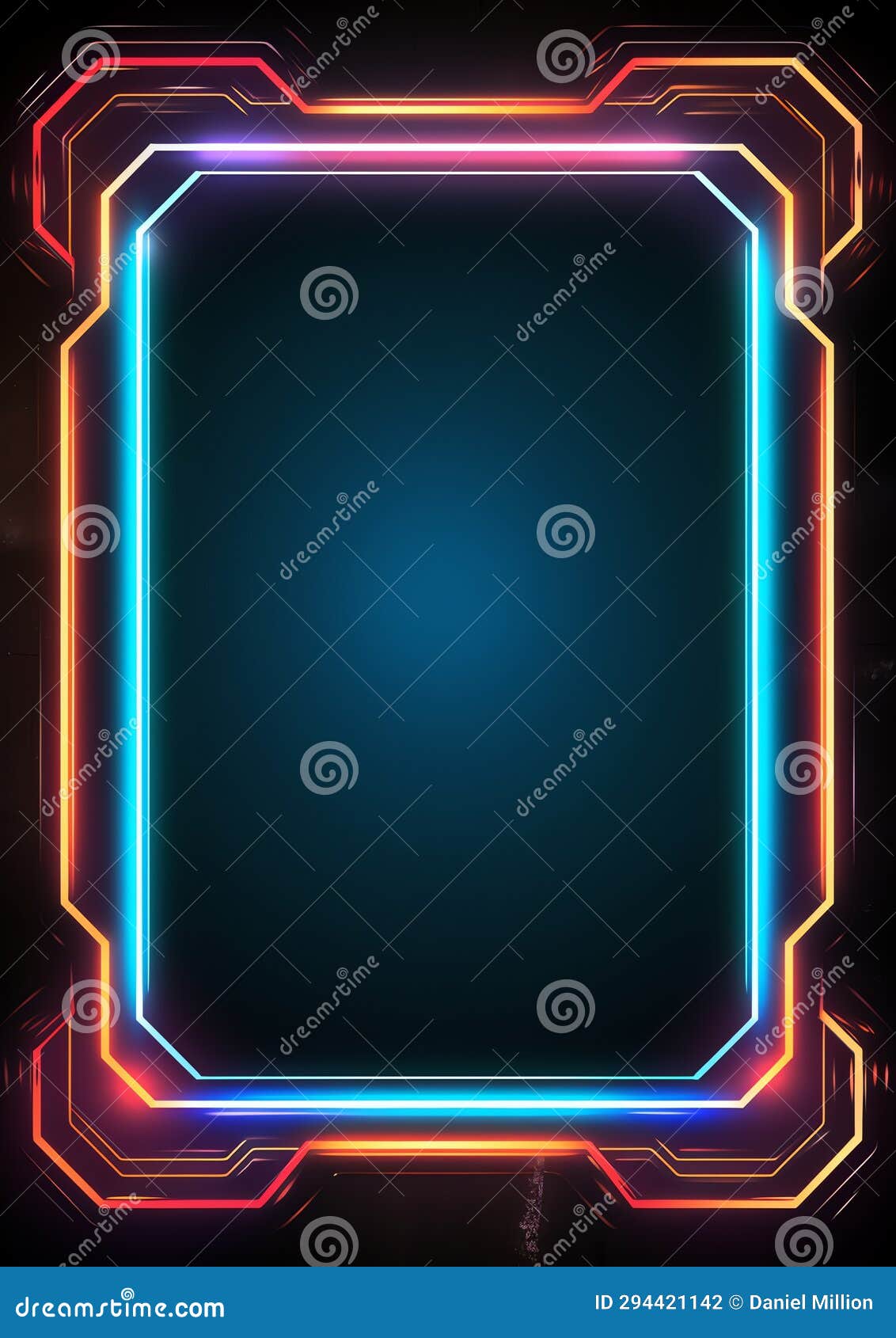 Glowing Cyberpunk Frame 80s Retro Nostalgic Stock Illustration ...