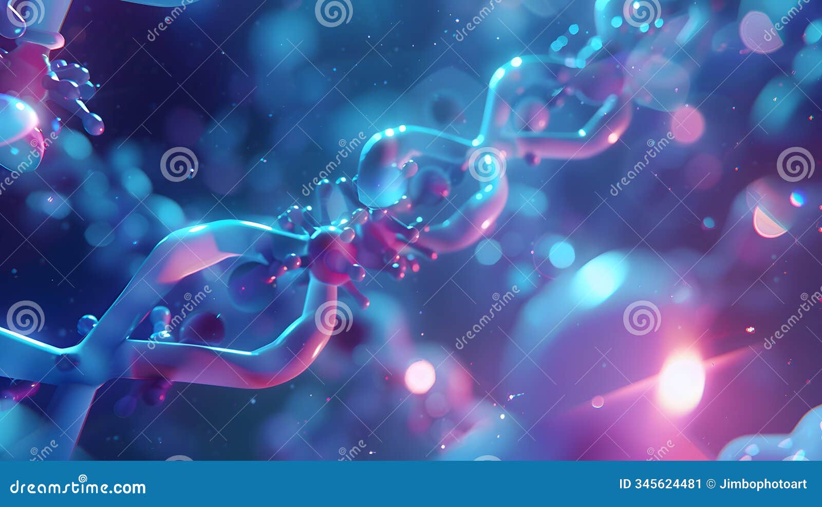 Glowing 3D Illustration of Enzyme Regulation Stock Illustration ...