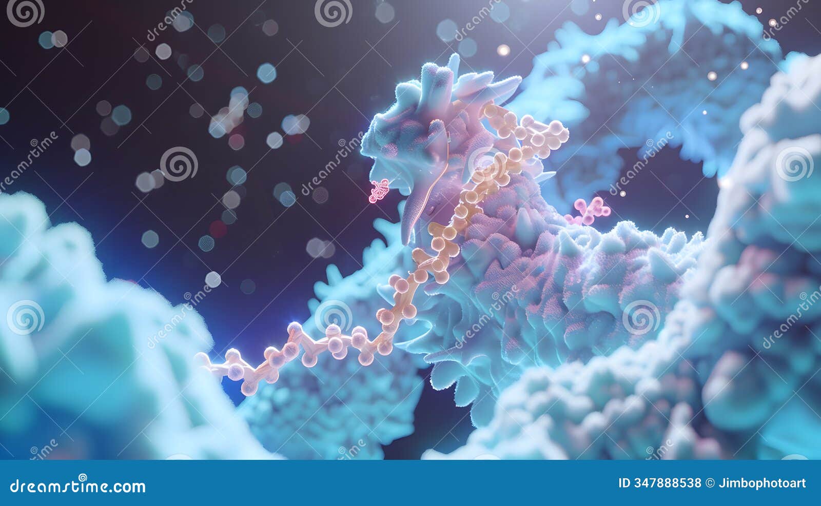 Glowing 3D Illustration of Enzyme Regulation Stock Illustration ...