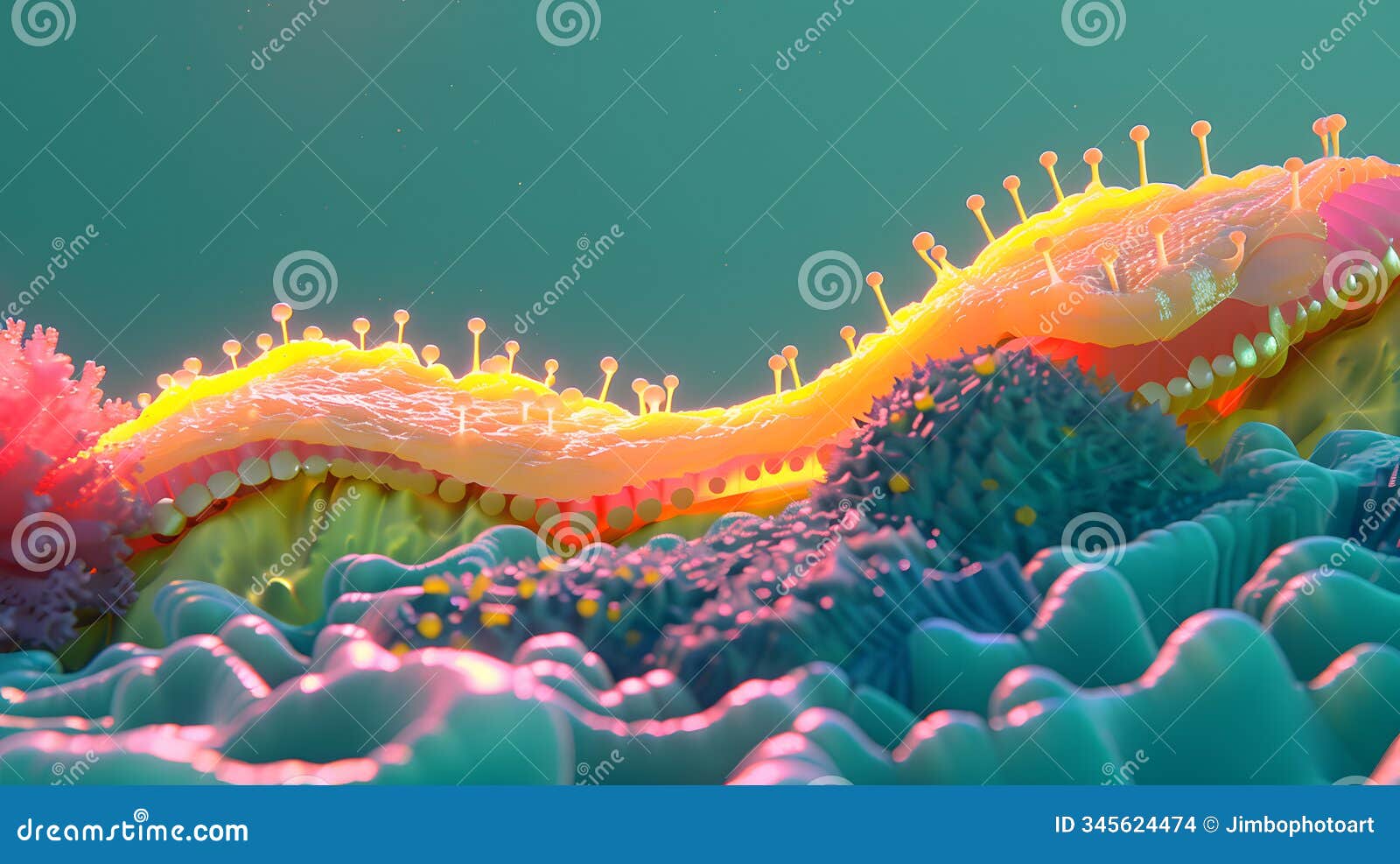 Aglowing 3D Illustration of an Enzymes Stock Illustration ...
